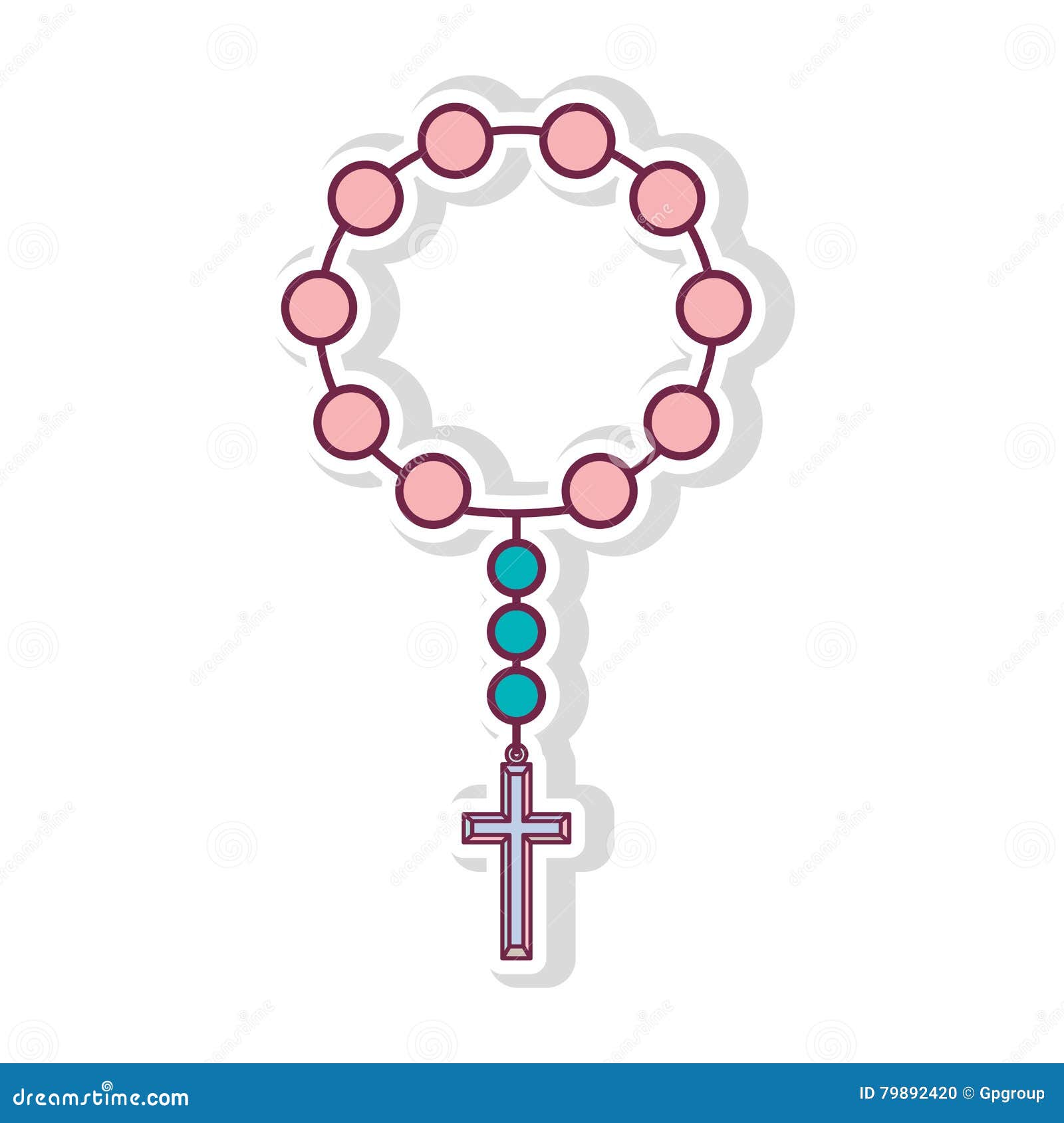 Holy Rosary. Brown Frame With Rosary. Cartoon Vector | CartoonDealer ...