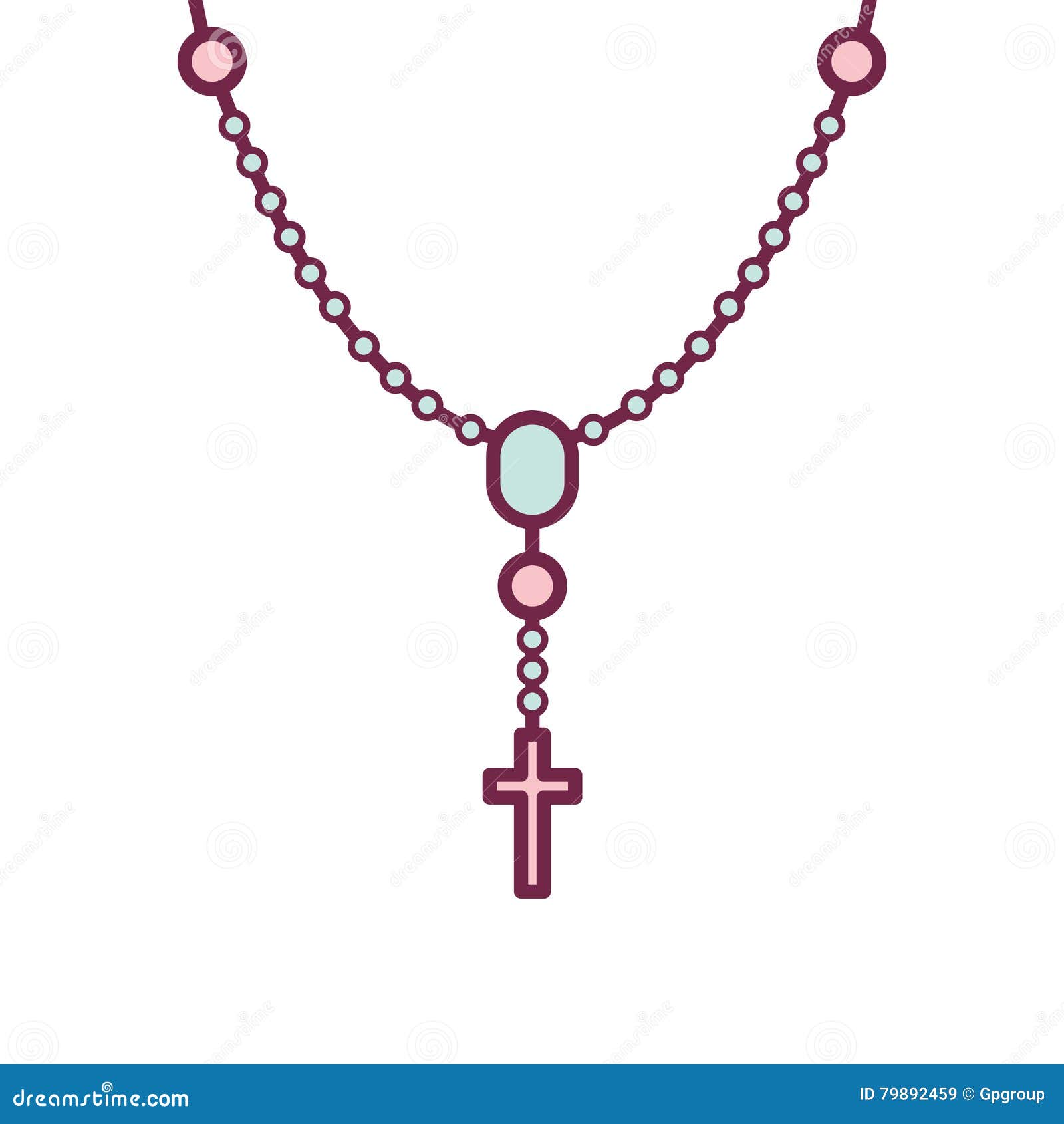 Holy Rosary. Brown Frame With Rosary. Cartoon Vector | CartoonDealer ...