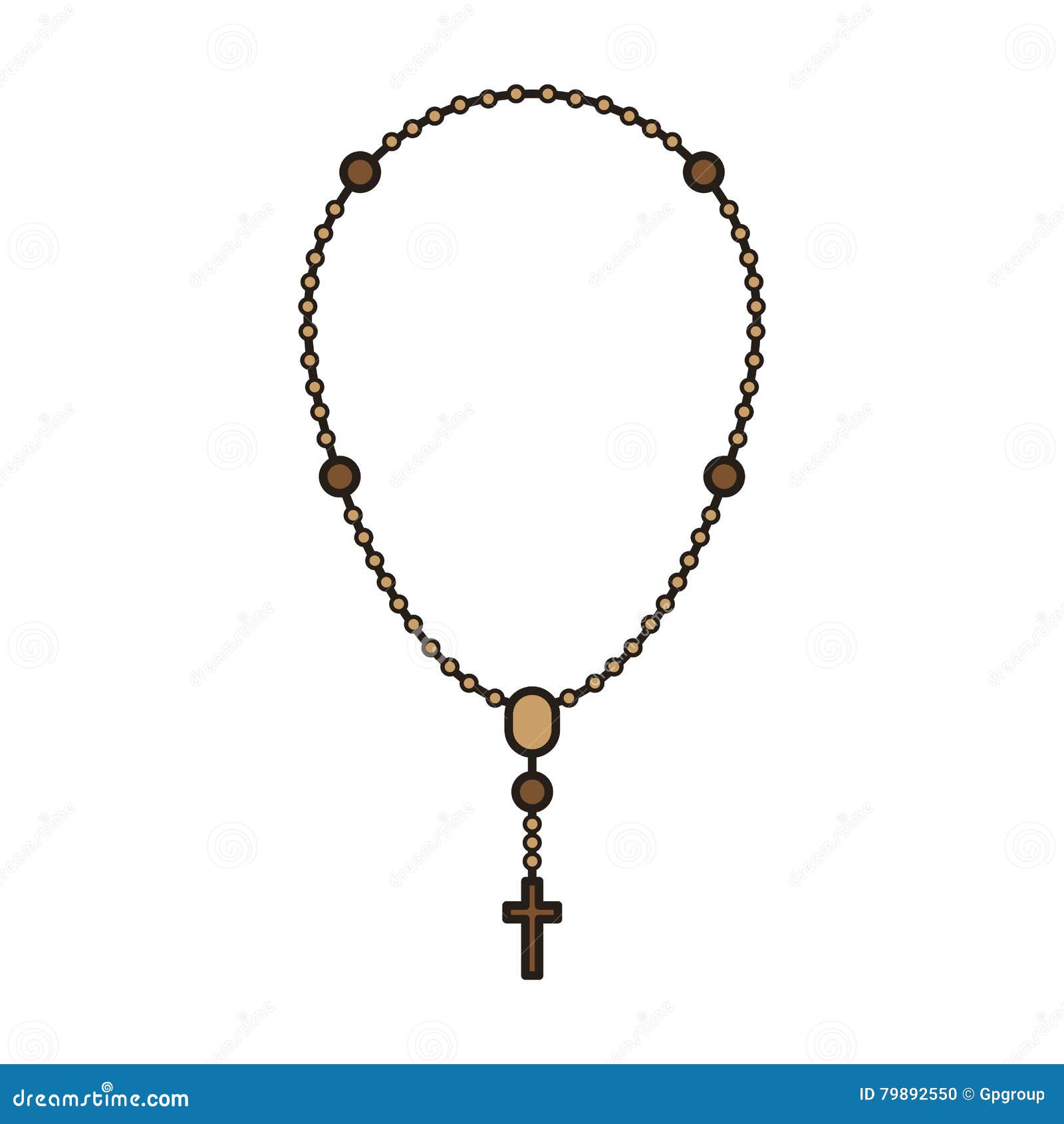 Holy Rosary. Brown Frame With Rosary. Cartoon Vector | CartoonDealer ...