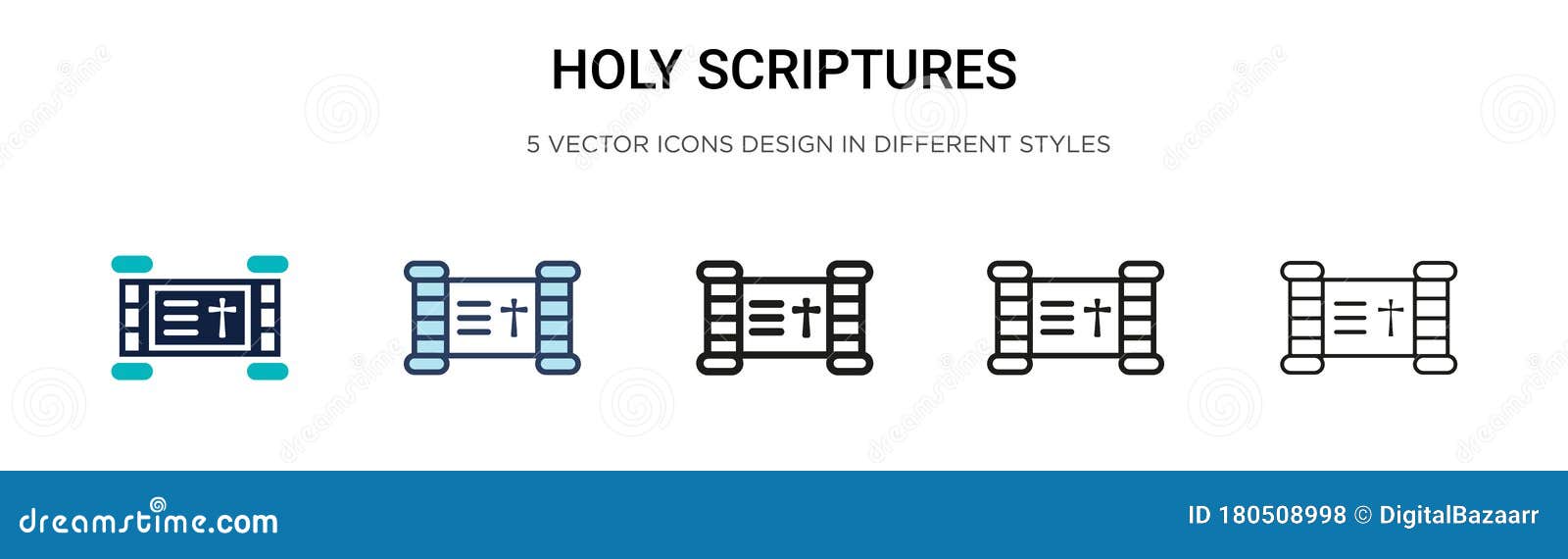 Holy Scriptures Scroll Outline Icon Cartoon Vector | CartoonDealer.com ...