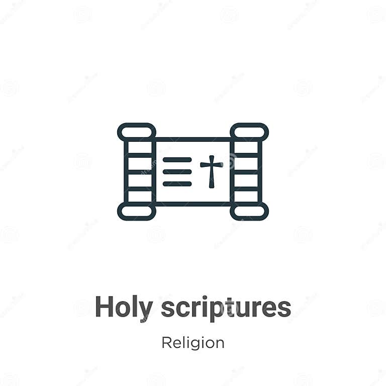 Holy Scriptures Outline Vector Icon. Thin Line Black Holy Scriptures ...