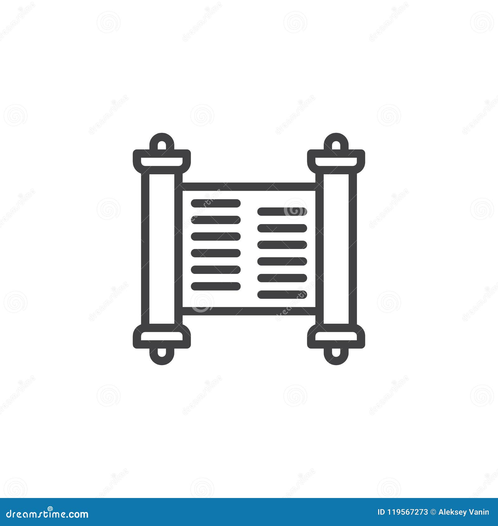 Holy Scriptures Scroll Outline Icon Cartoon Vector | CartoonDealer.com ...