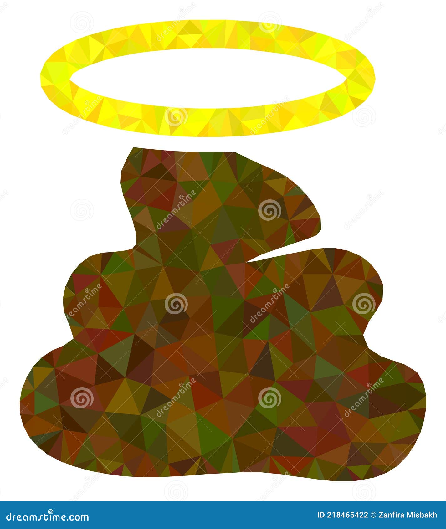 Holy Shit Cartoon Funky Illustration With Poop And Holy Ring Isolated ...