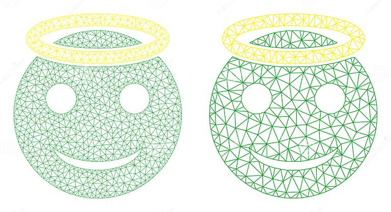 Holy Smiley Icon - Vector Polygonal Mesh Stock Vector - Illustration of ...