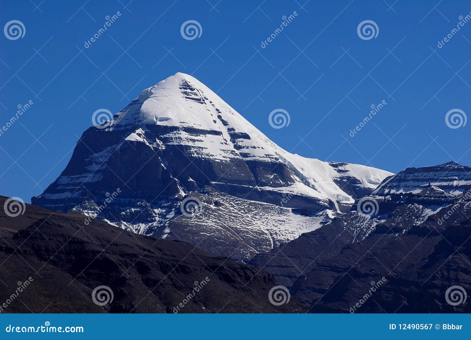 Holy Snow Mountains Kailash in Tibet Stock Image - Image of spring ...