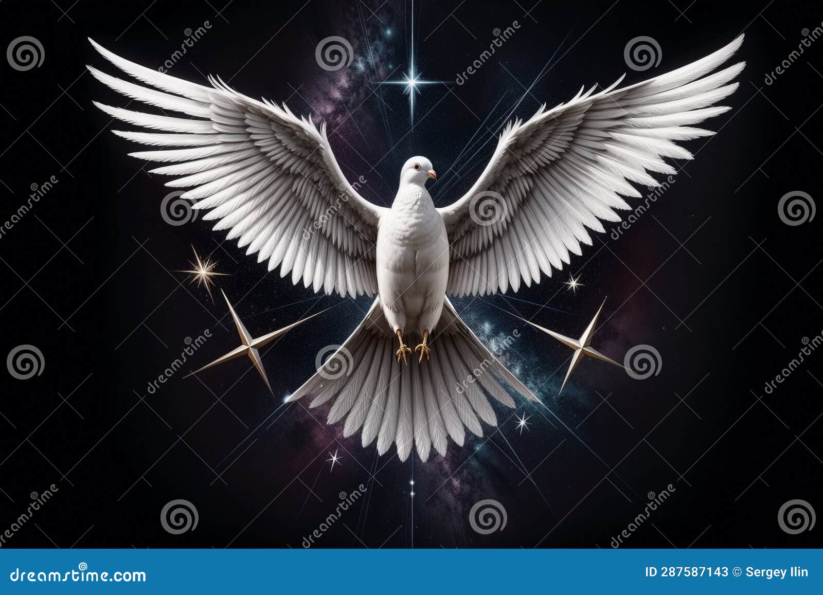Holy Spirit in the Form of a Dove. Generative AI Stock Illustration ...