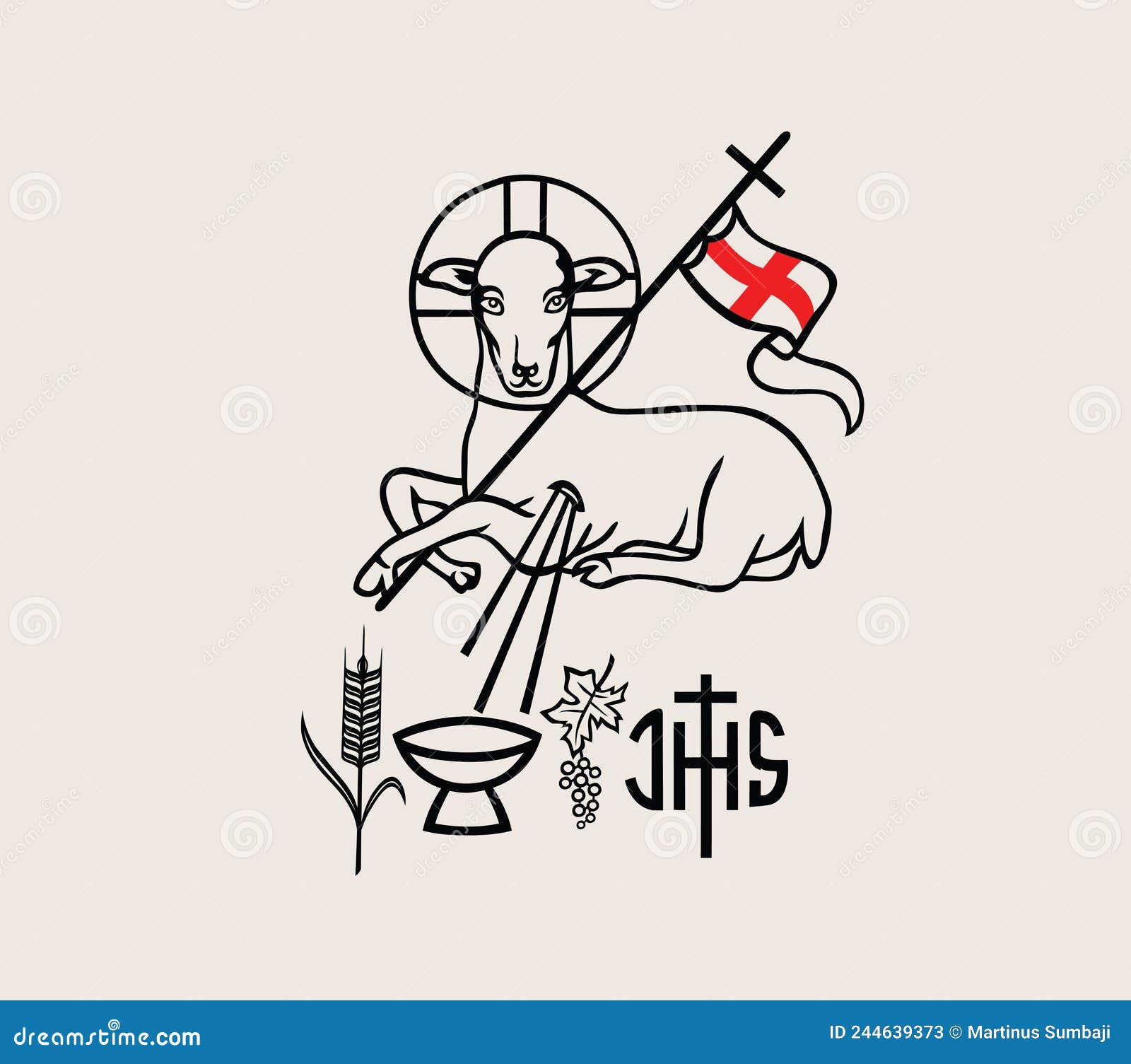 Iesus. Vector Religions Jesus Illustration.Religious Poster Of Faith In ...