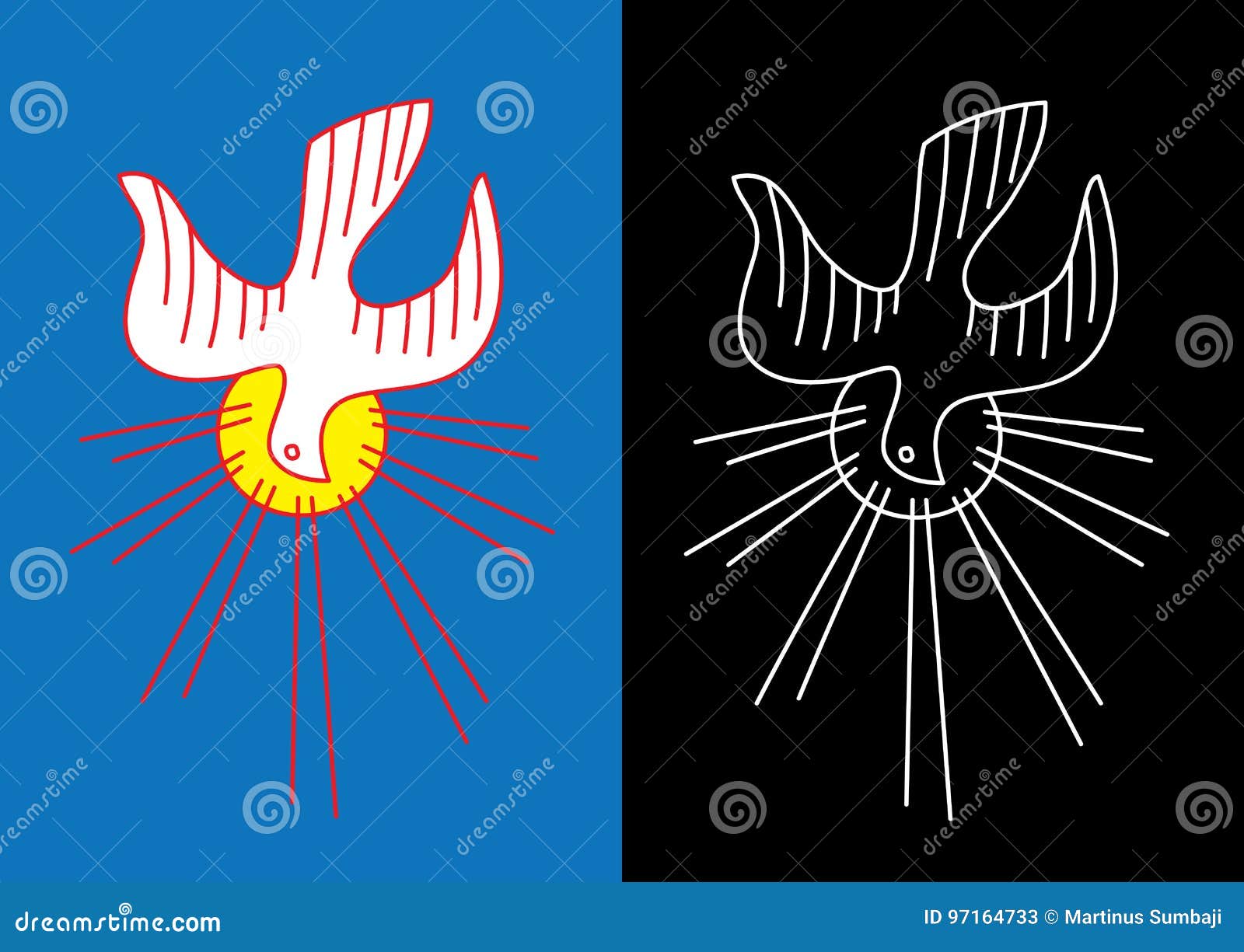 Holy Spirit Icon Sketch and Line Art Stock Vector - Illustration of ...