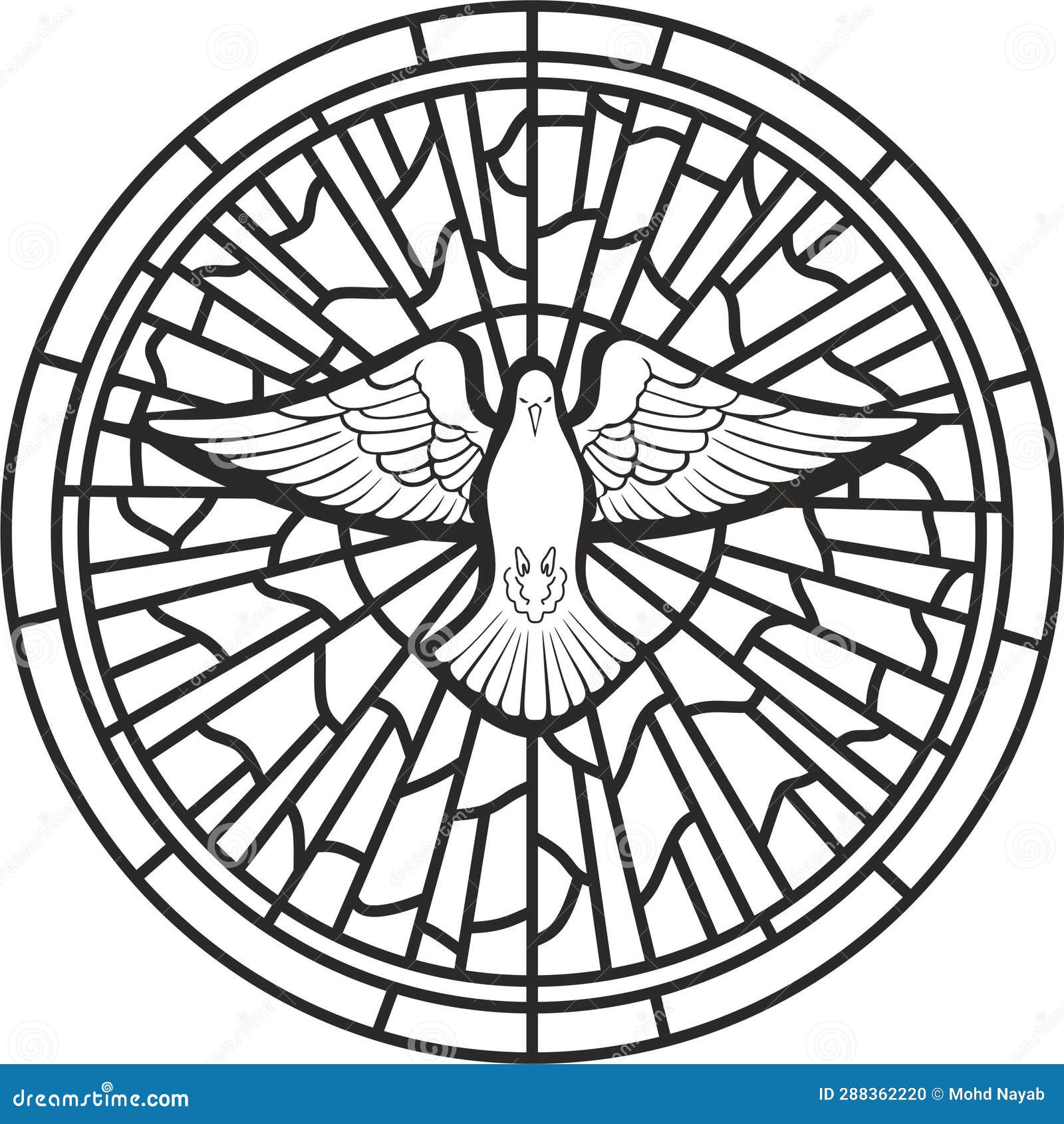 Holy Spirit Stained Glass Pattern Stock Vector - Illustration of vector ...