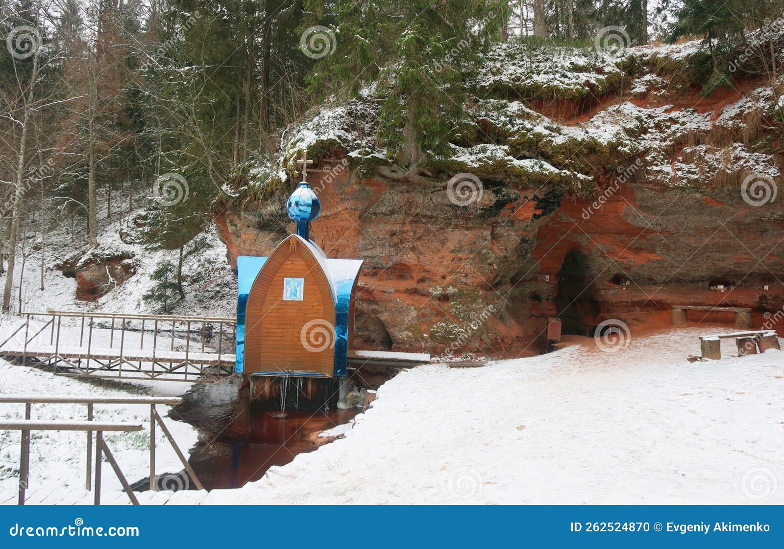 Holy spring in karst caves stock photo. Image of wood - 262524870