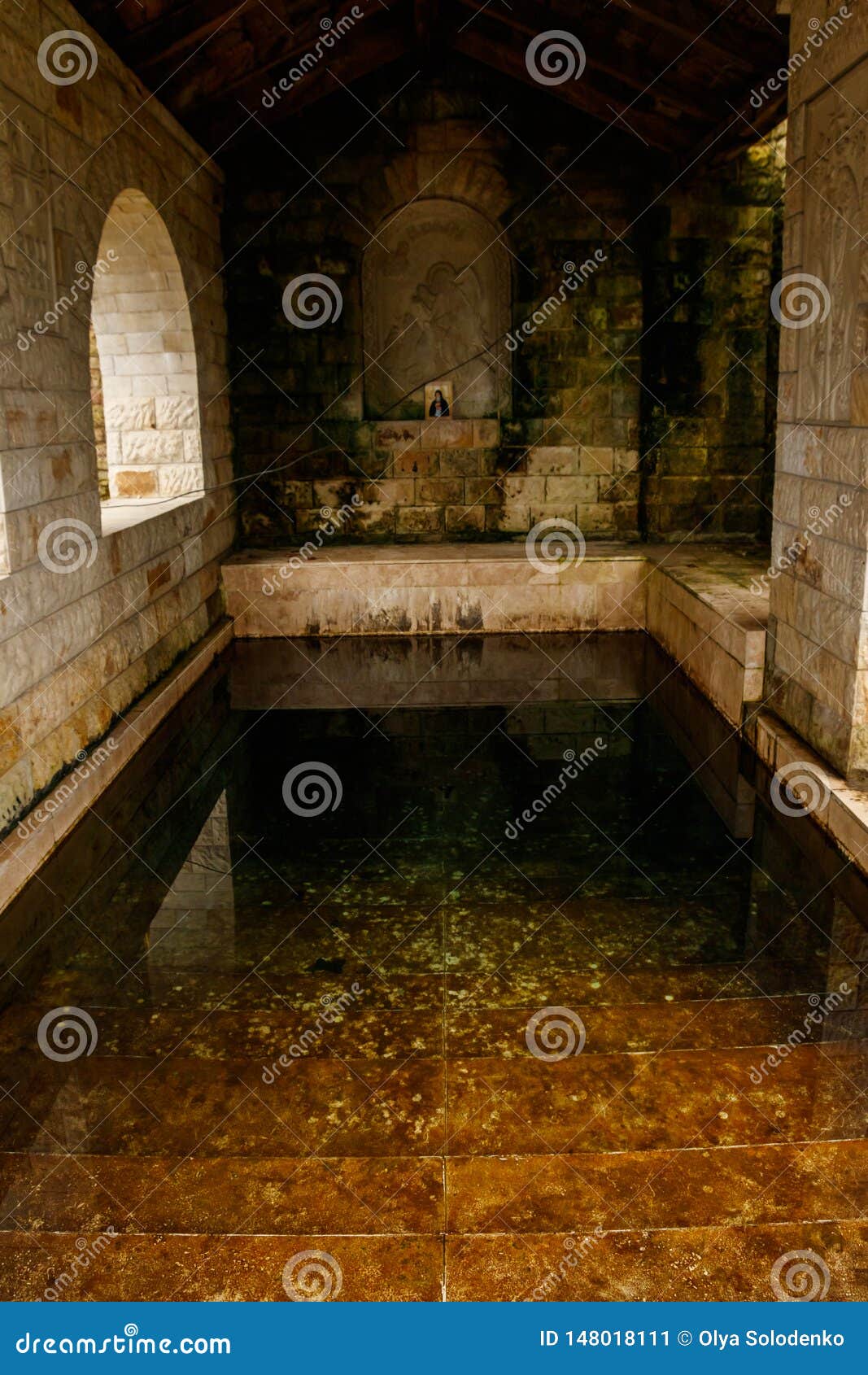 Holy Spring in Lyadovsky Rocky Monastery, Ukraine Stock Image - Image ...