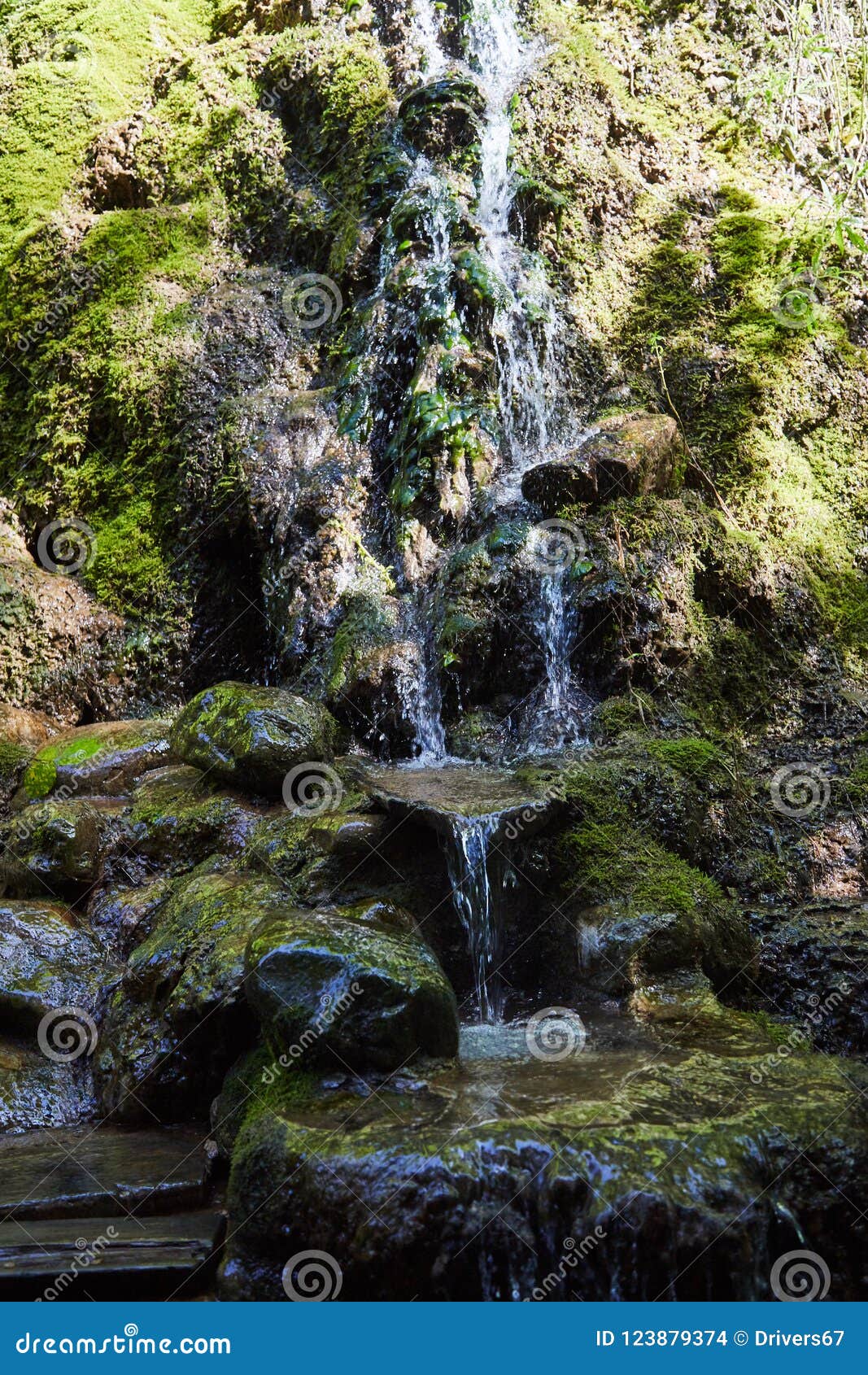 Holy Spring. Small Waterfall Stock Photo - Image of cliff, clean: 123879374