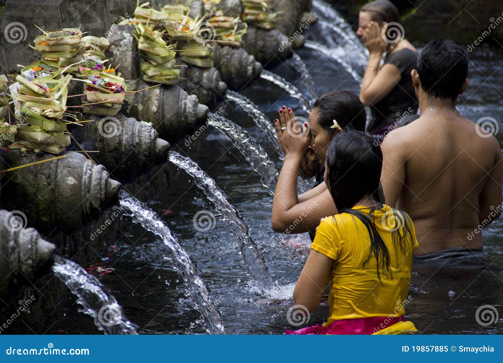 Holy Spring Water At Goa Gajah Temple Editorial Photo | CartoonDealer ...