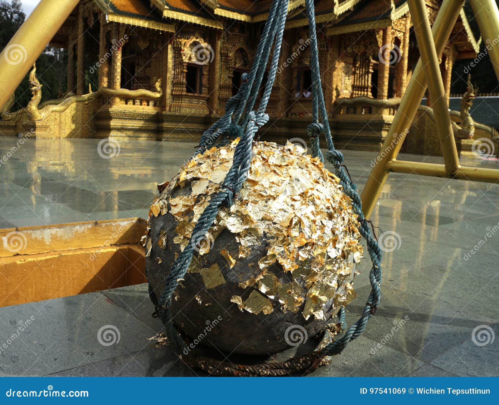 Holy Stone Ball in Buddhist Temple Stock Image - Image of sheet, ball ...