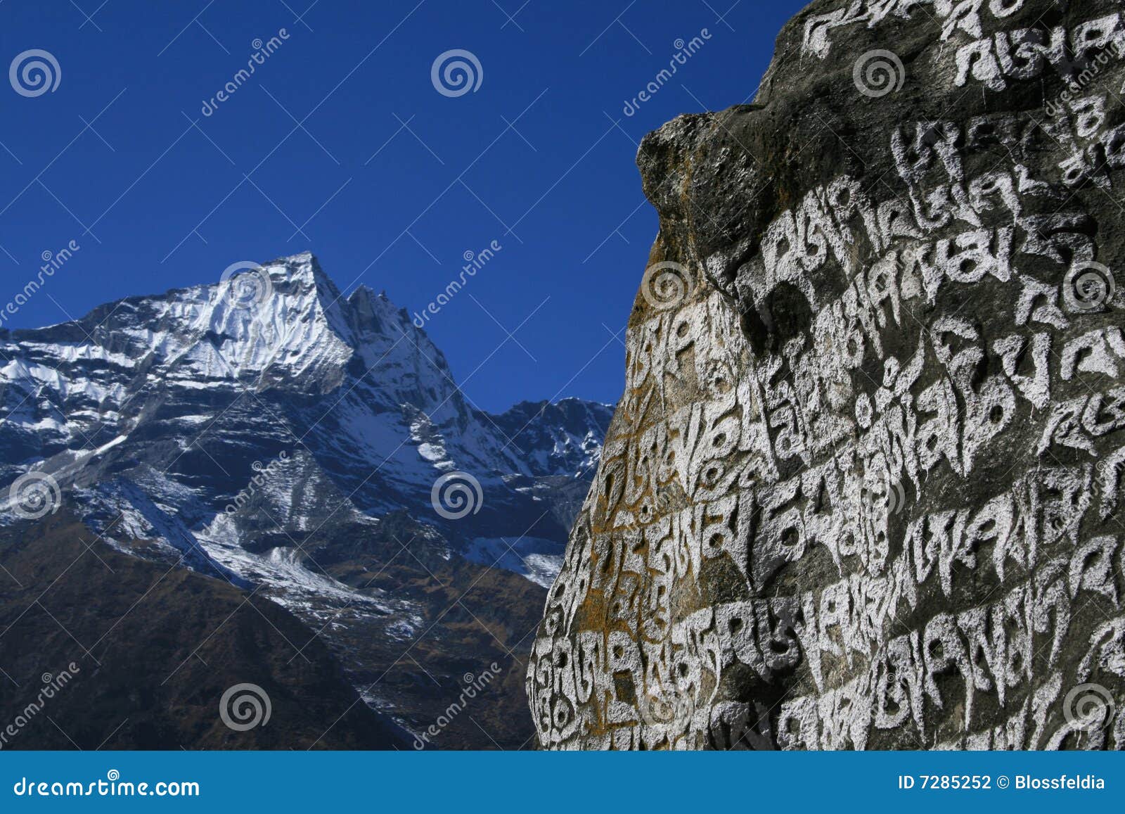 Holy text in the Himalayas stock photo. Image of buddhism - 7285252