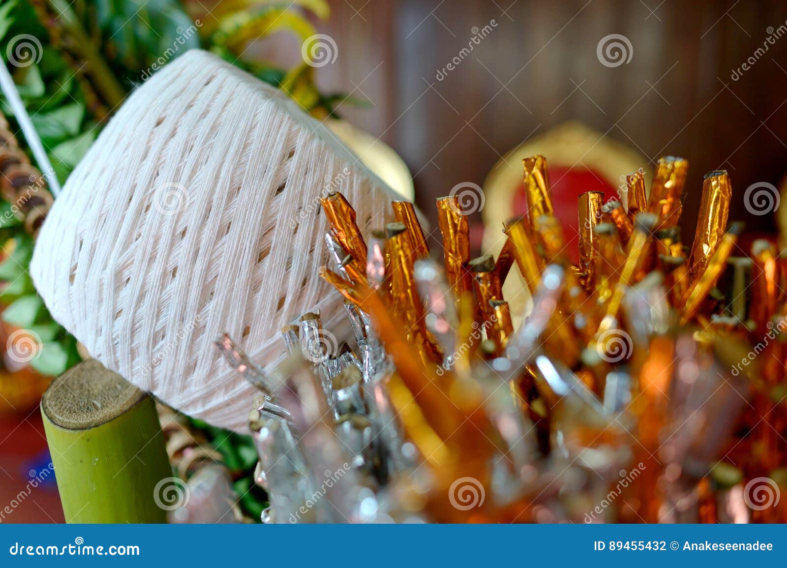 Holy thread stock photo. Image of buddhist, thread, isolated - 89455432