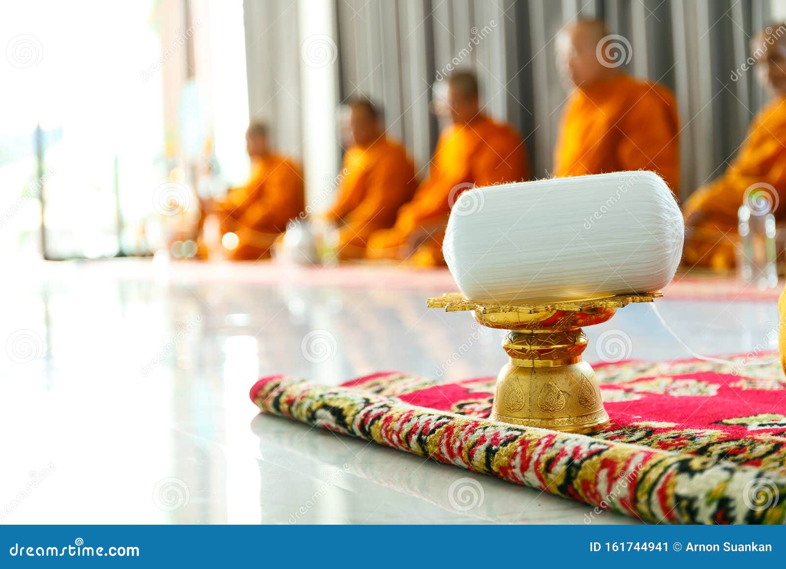Holy Thread in Thai Traditional Stock Image - Image of wedding, monk ...