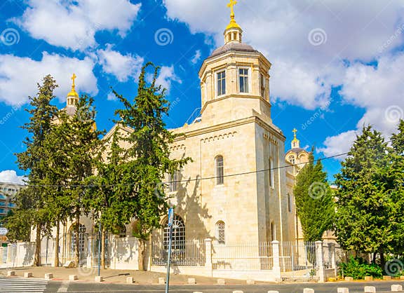 Holy Trinity Cathedral at Jerusalem, Israel Stock Photo - Image of view ...