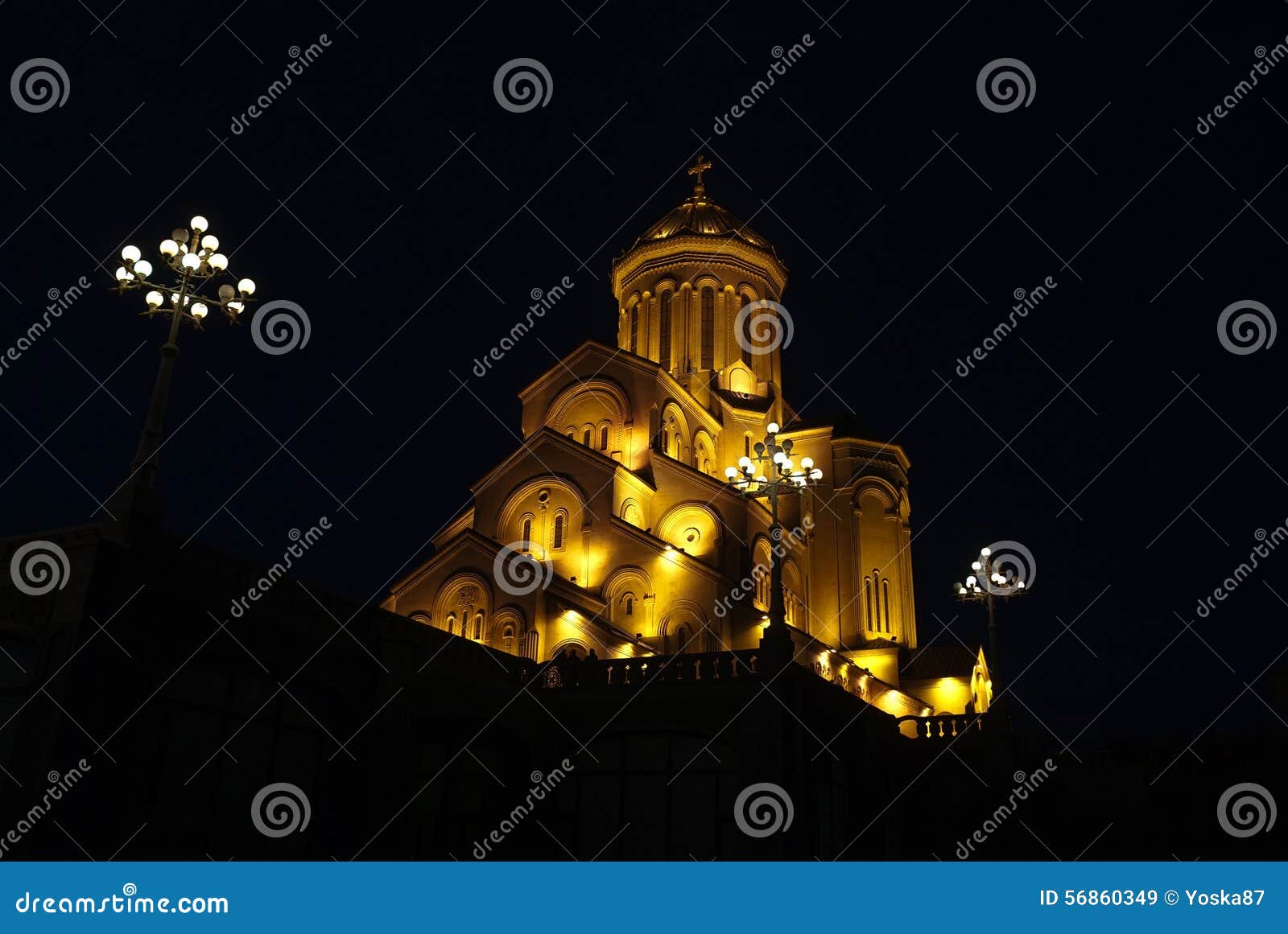 Holy Trinity Cathedral. Night View Stock Image - Image of christianity ...