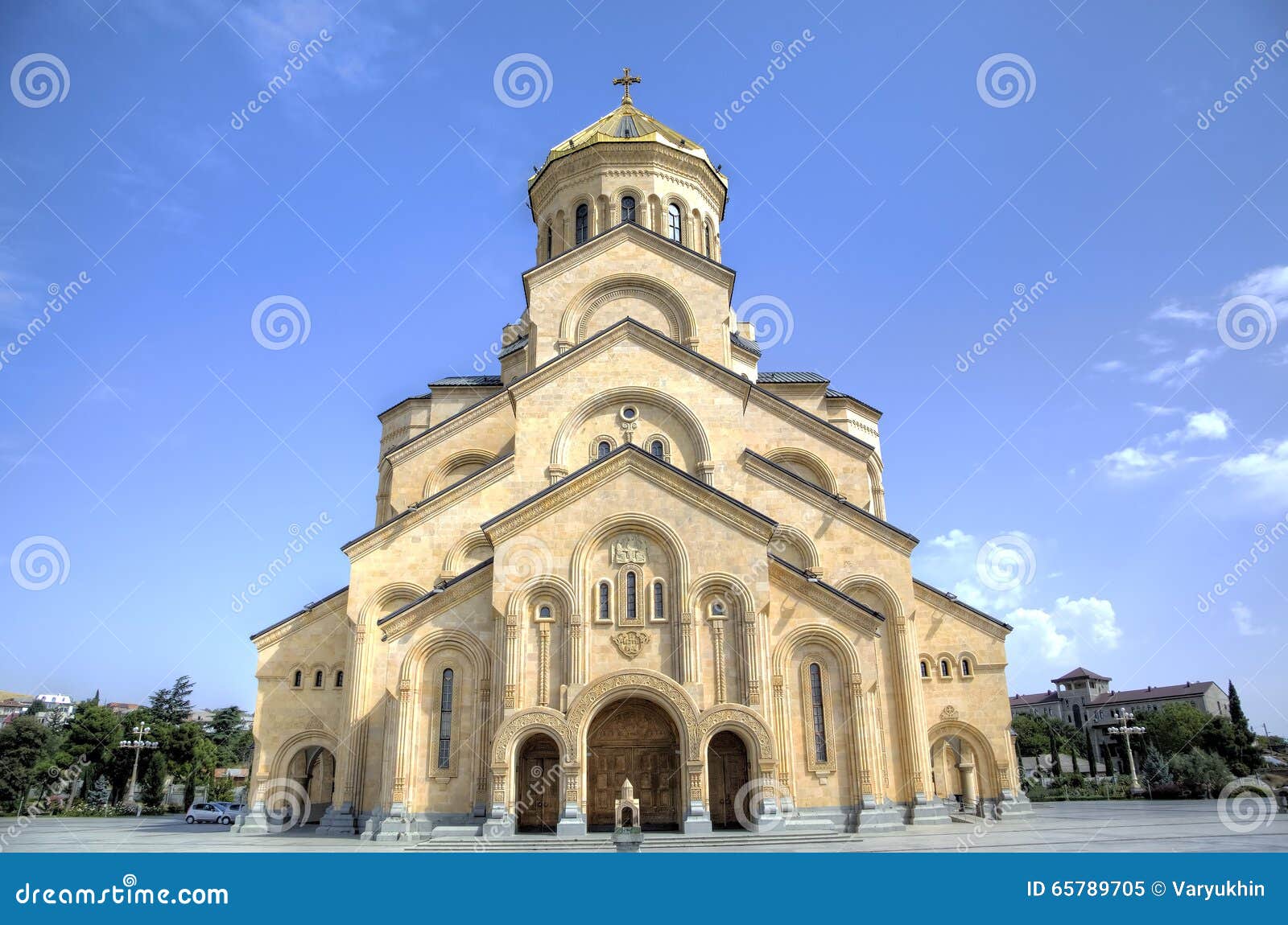 Holy Trinity Cathedral (Tsminda Sameba). Tbilisi, Georgia Stock Image ...