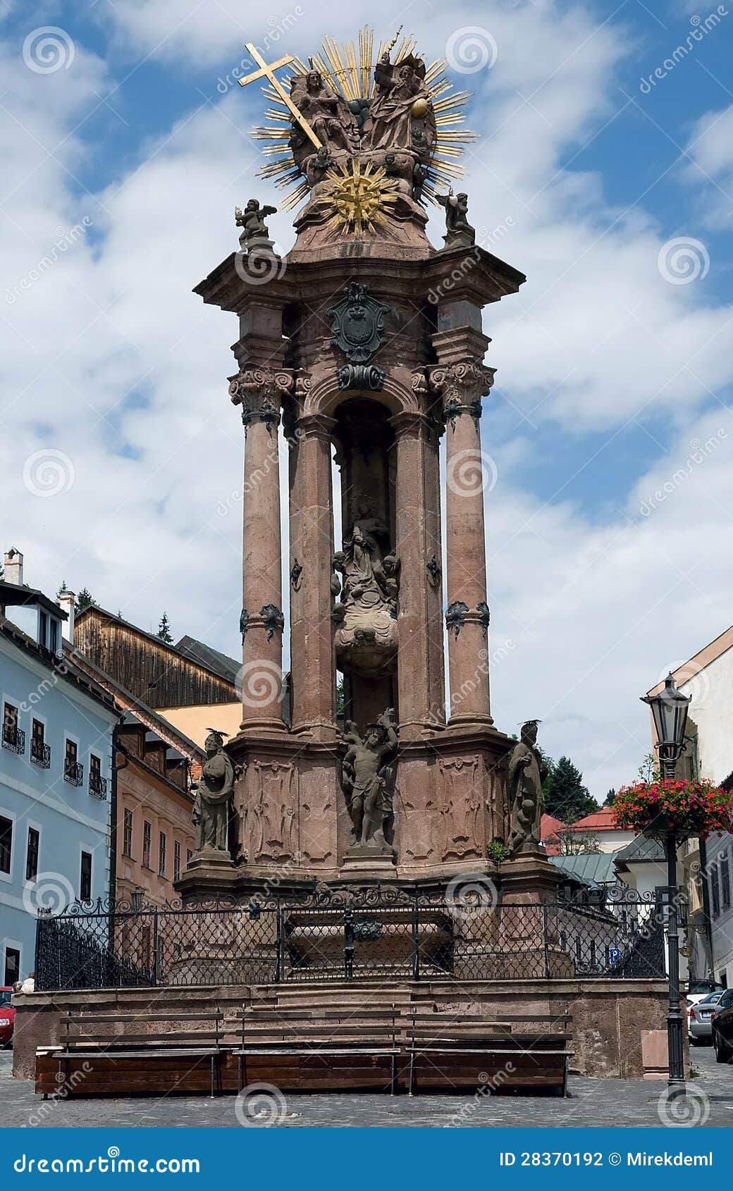 Holy Trinity Column, Banska Stiavnica Stock Photo - Image of ...