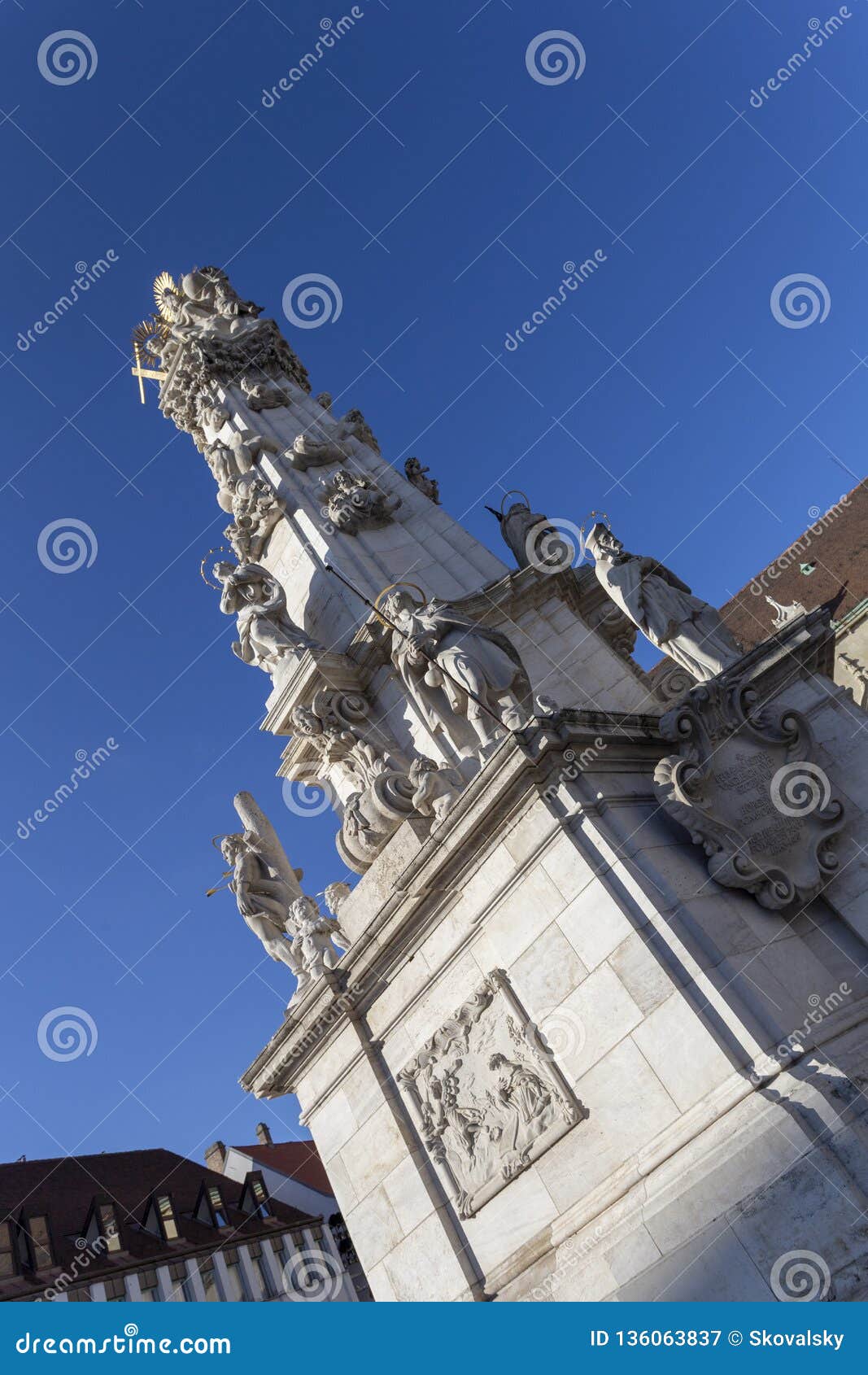 Holy Trinity Column in Budapest Stock Image - Image of architecture ...