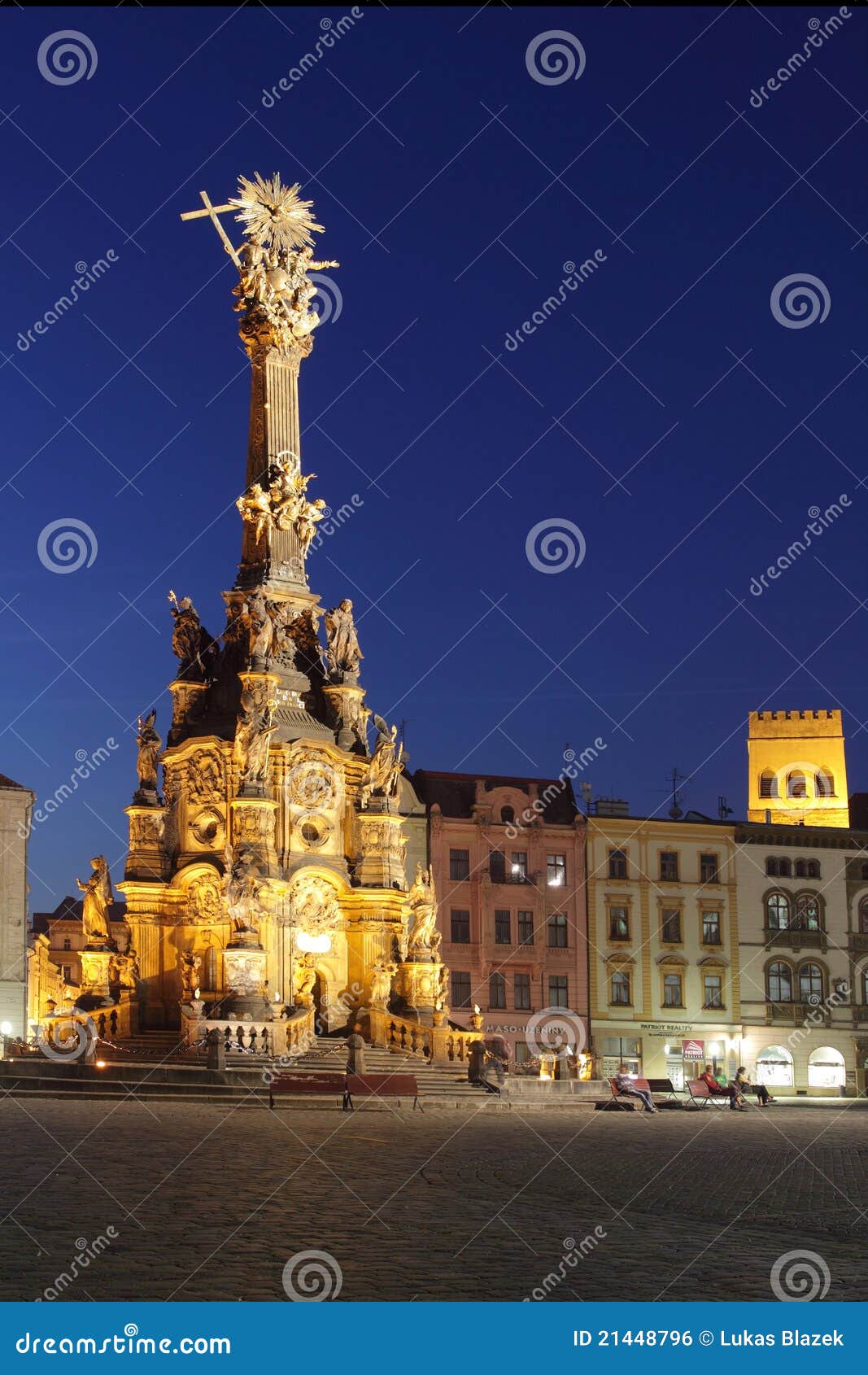 Holy Trinity Column in Olomouc Editorial Photo - Image of night ...