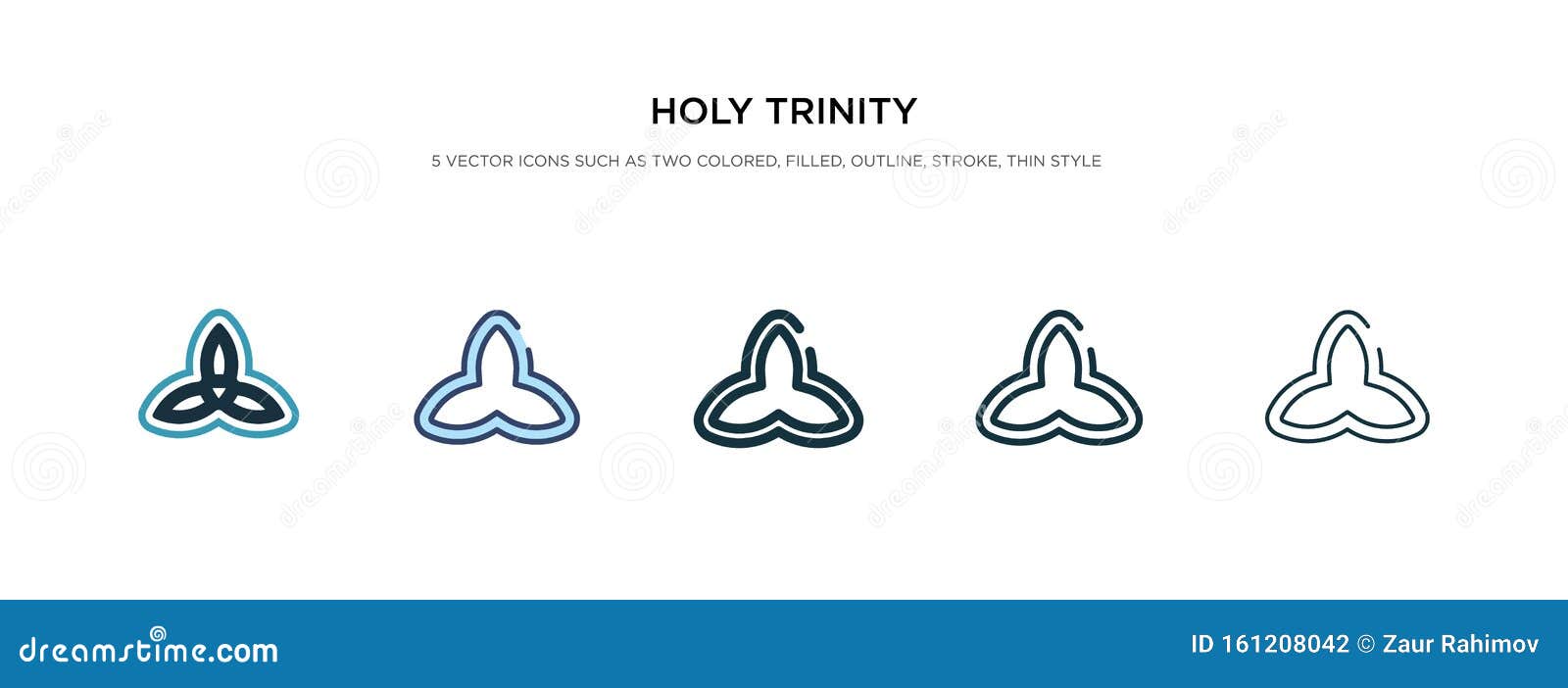 Holy Trinity Icon in Different Style Vector Illustration. Two Colored ...