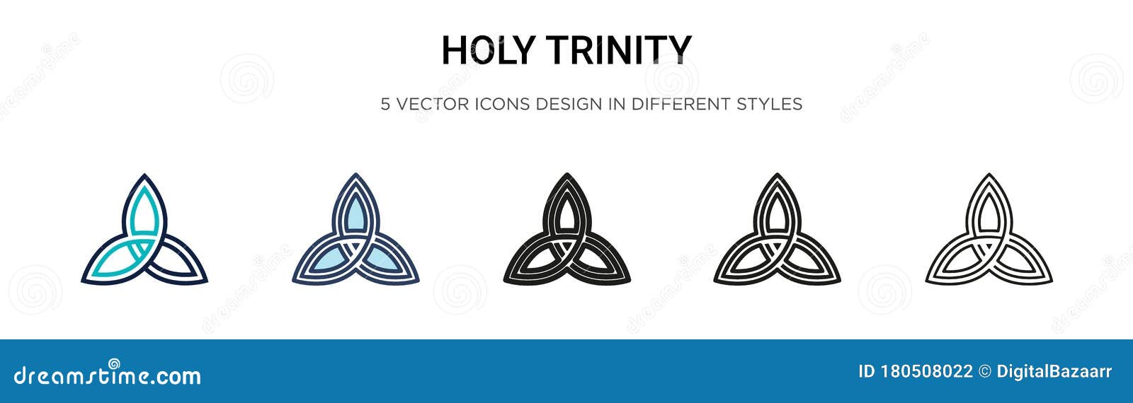 Holy Trinity Icon in Filled, Thin Line, Outline and Stroke Style ...