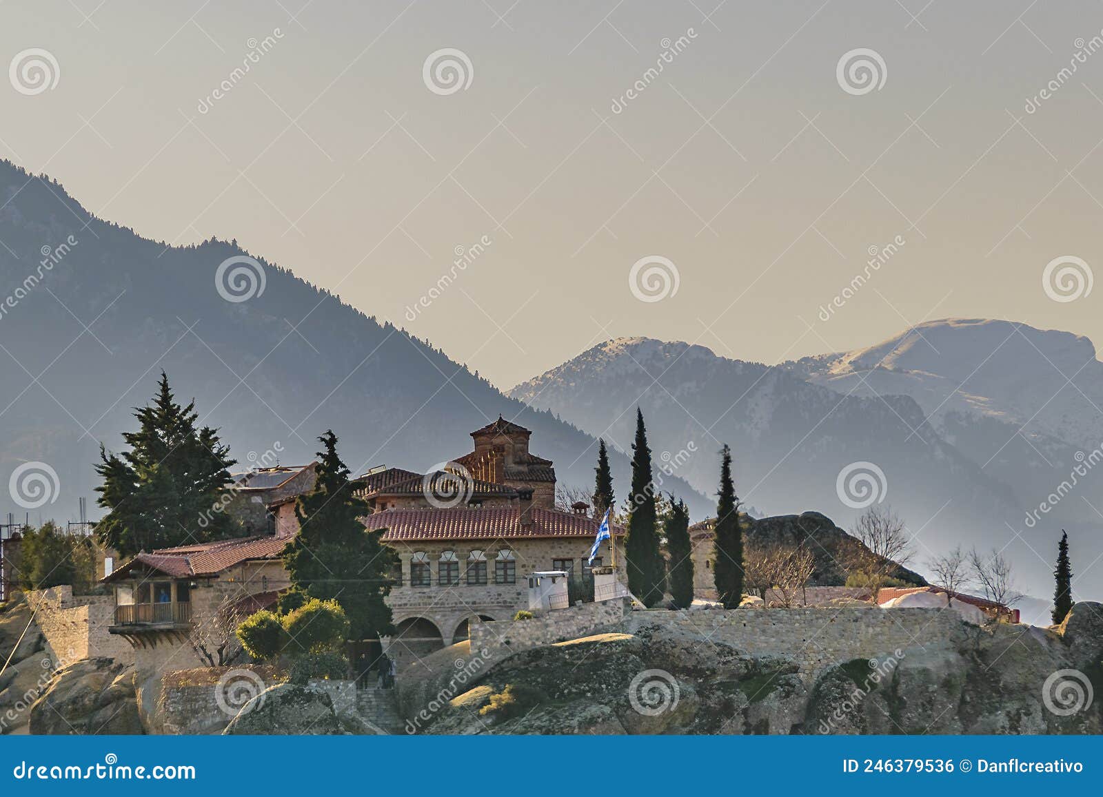 Holy Trinity Monastery, Meteora, Greece Stock Photo - Image of ancient ...