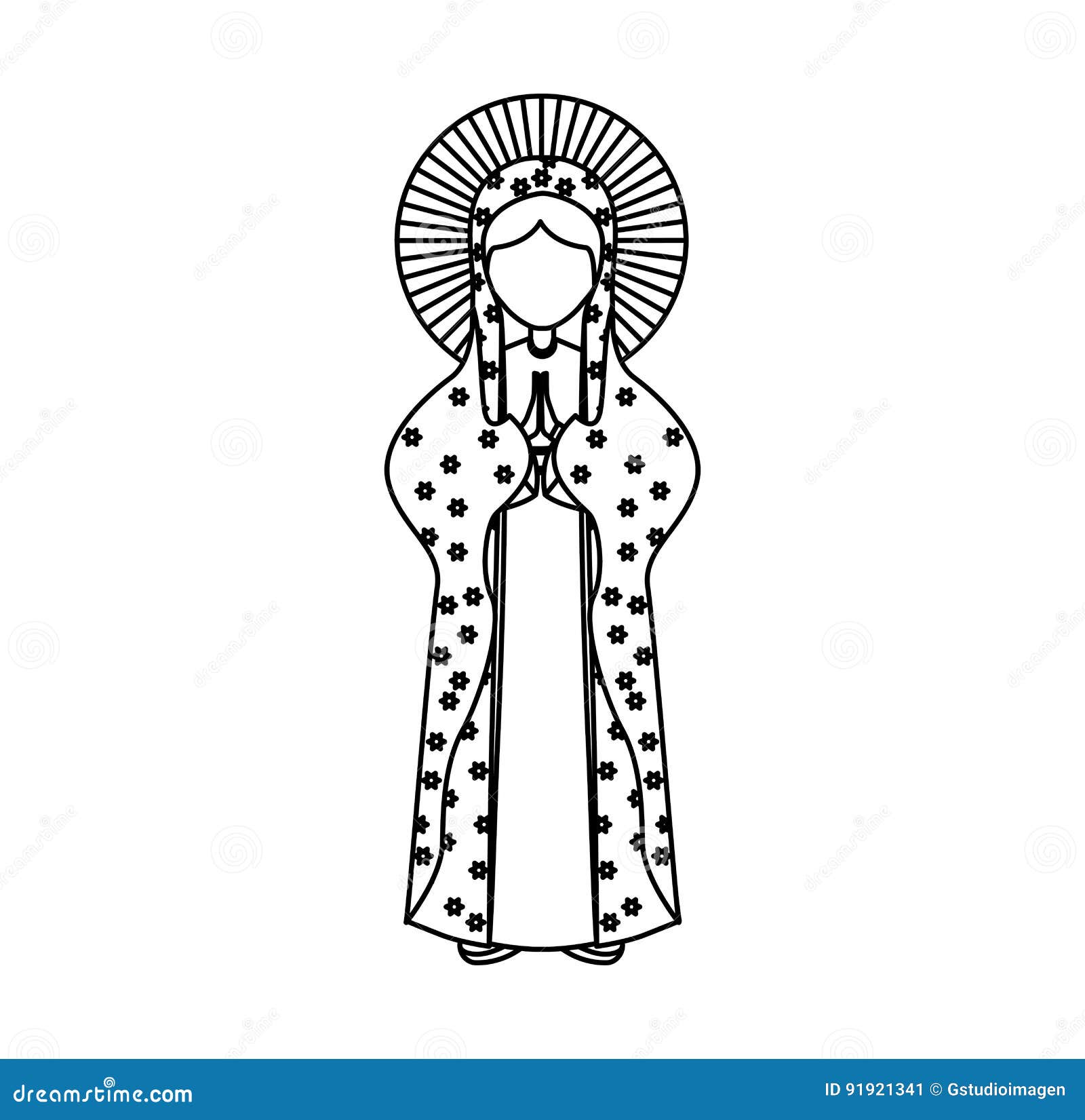 Holy virgin mary icon stock vector. Illustration of catholicism - 91921341