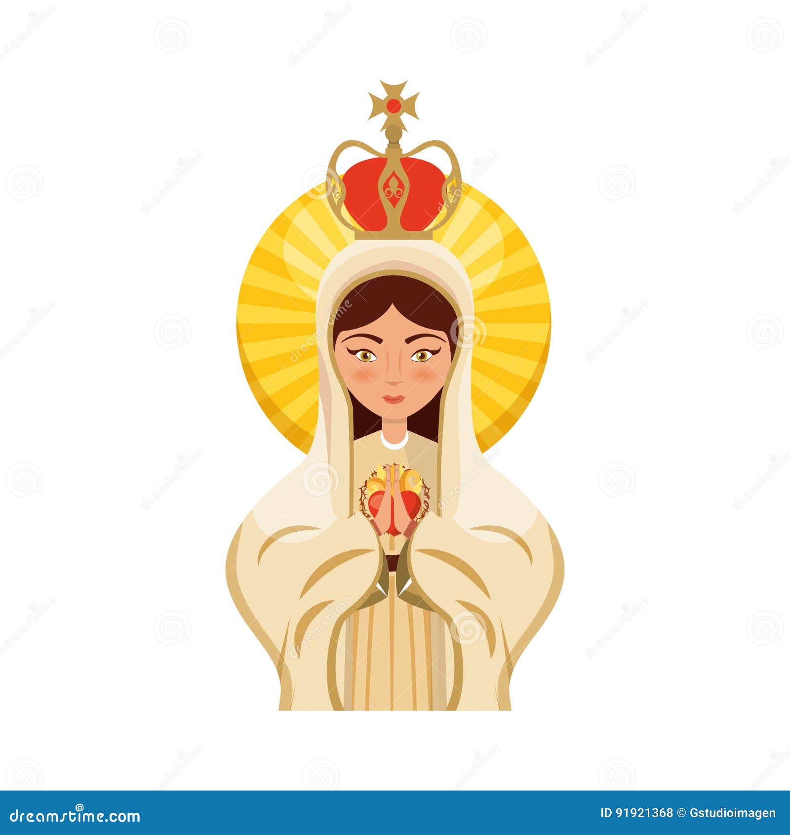 Holy virgin mary icon stock vector. Illustration of beauty - 91921368