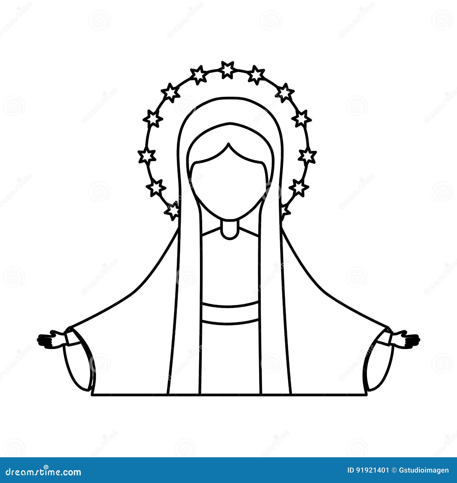 Holy virgin mary icon stock vector. Illustration of madonna - 91921401