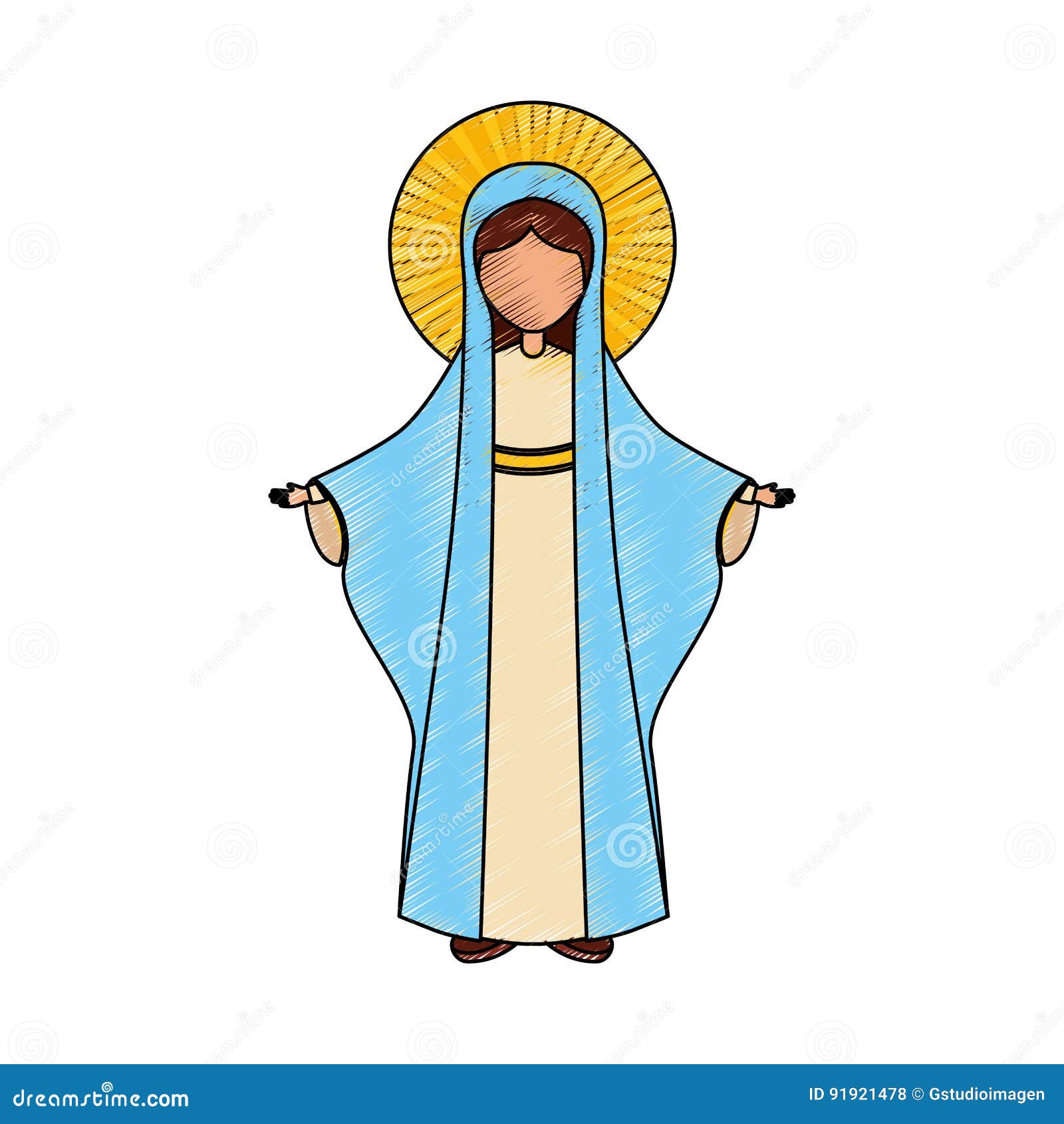 Holy virgin mary icon stock vector. Illustration of beauty - 91921478