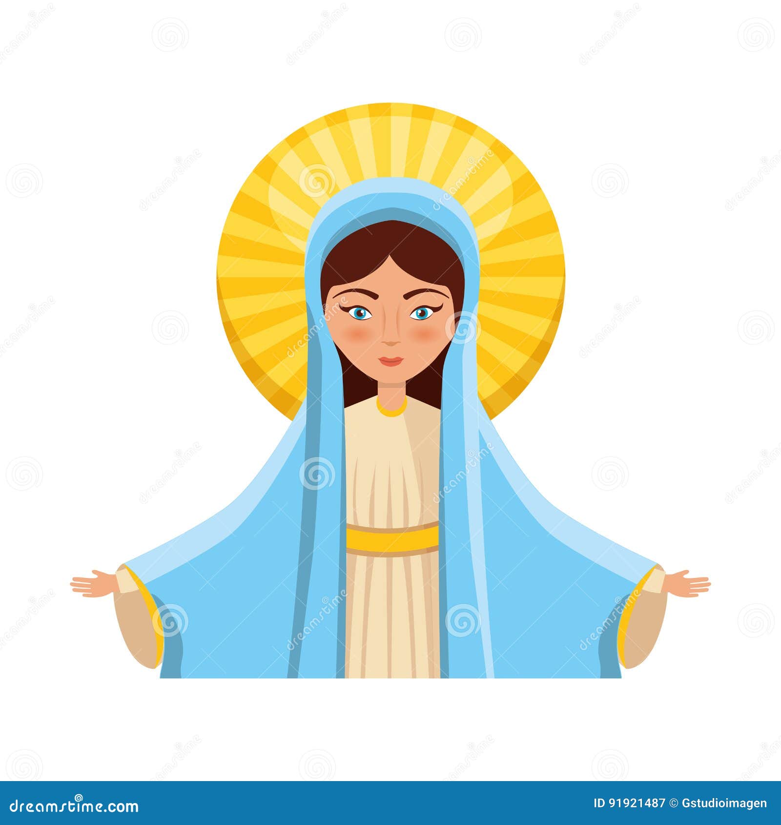 Holy virgin mary icon stock vector. Illustration of pure - 91921487