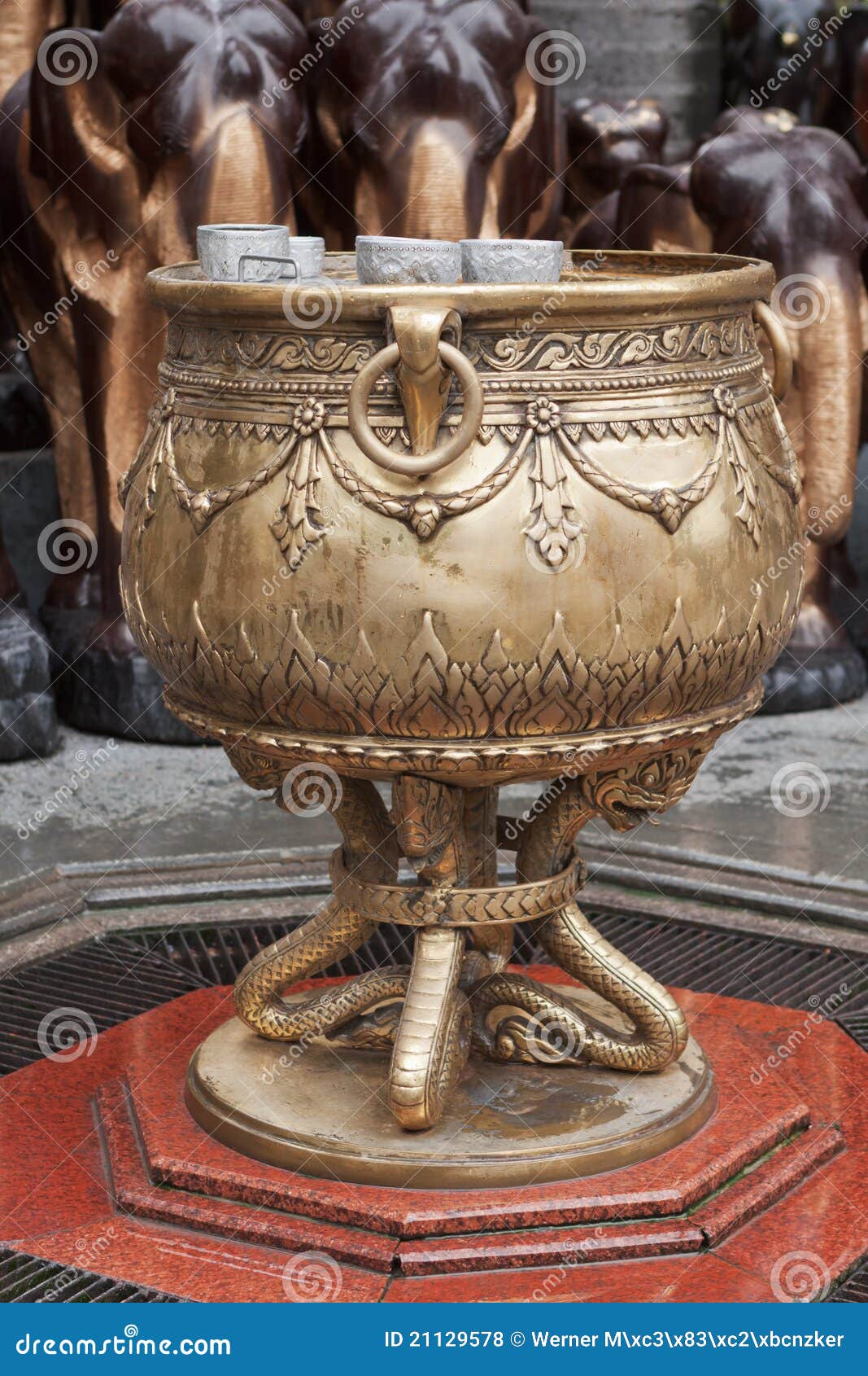Holy Water Stoup from Erawan Shrine Stock Photo - Image of drinking ...