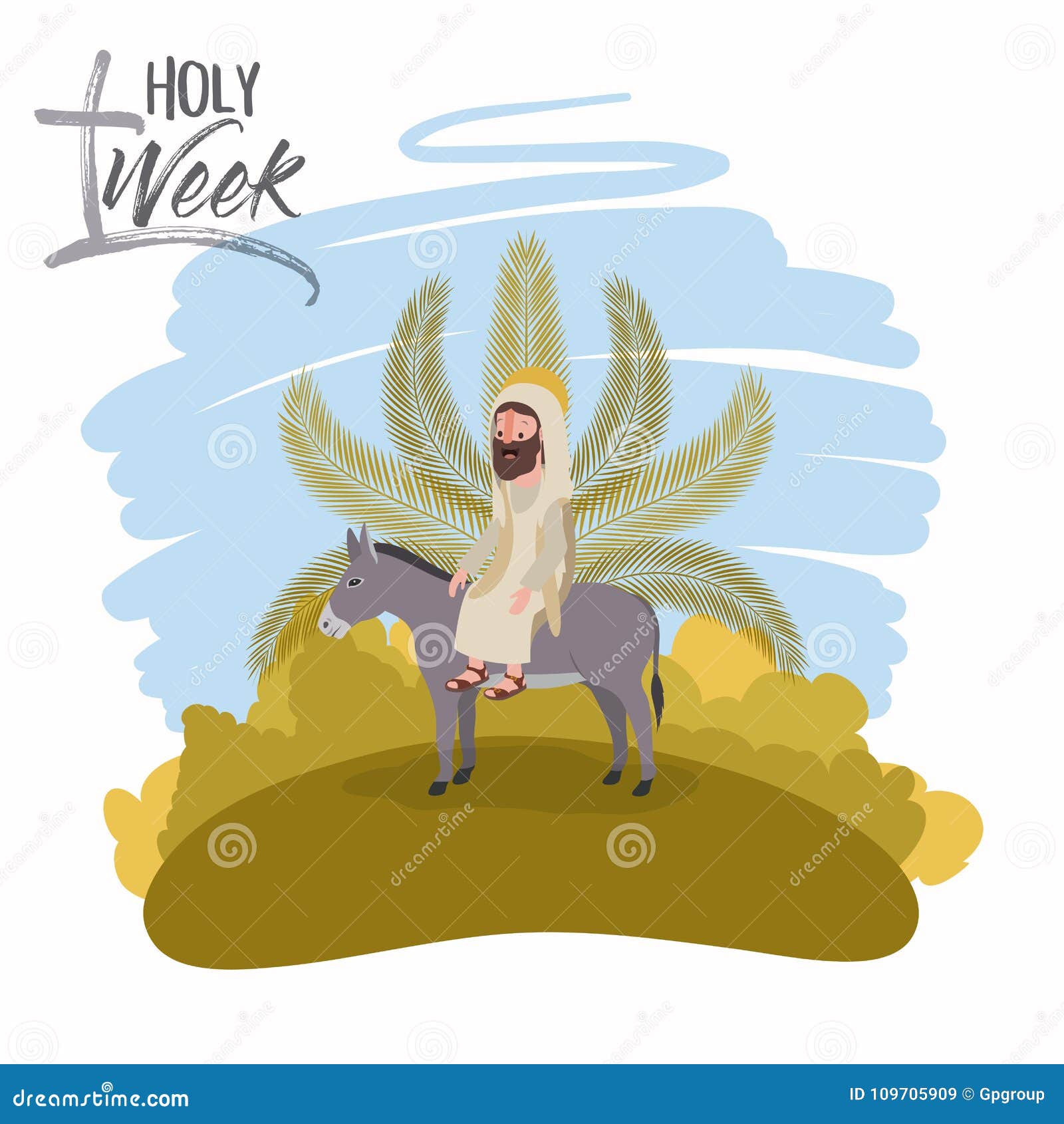 Holy week biblical scene stock vector. Illustration of period - 109705909