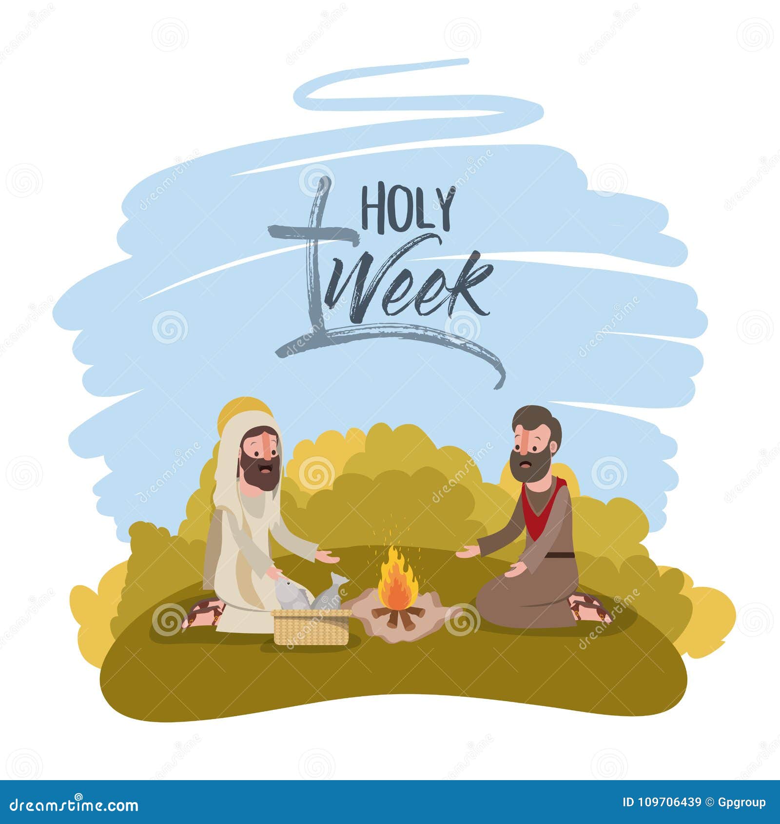 Holy week biblical scene stock vector. Illustration of love - 109706439