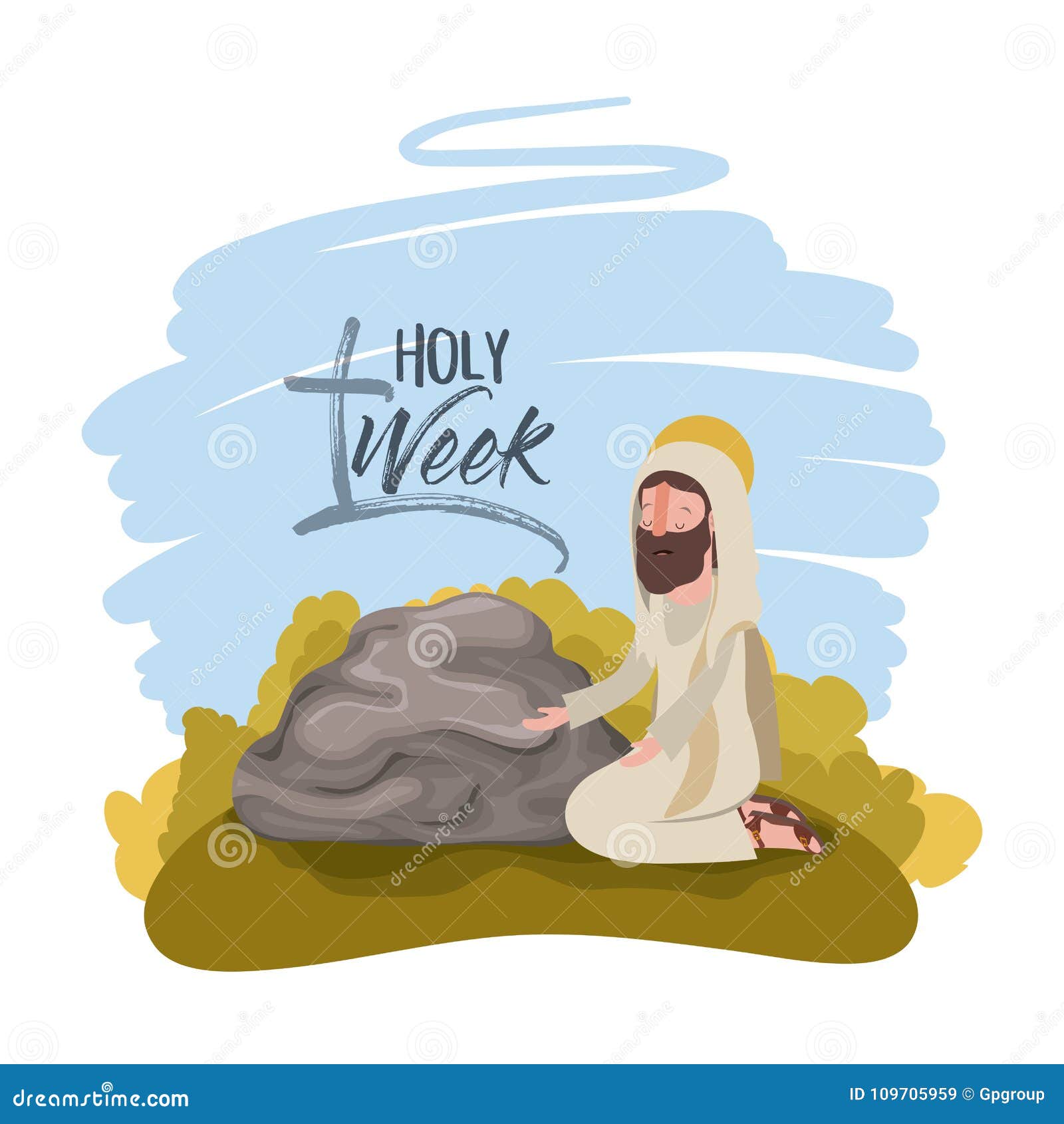 Holy week biblical scene stock vector. Illustration of forgiveness ...