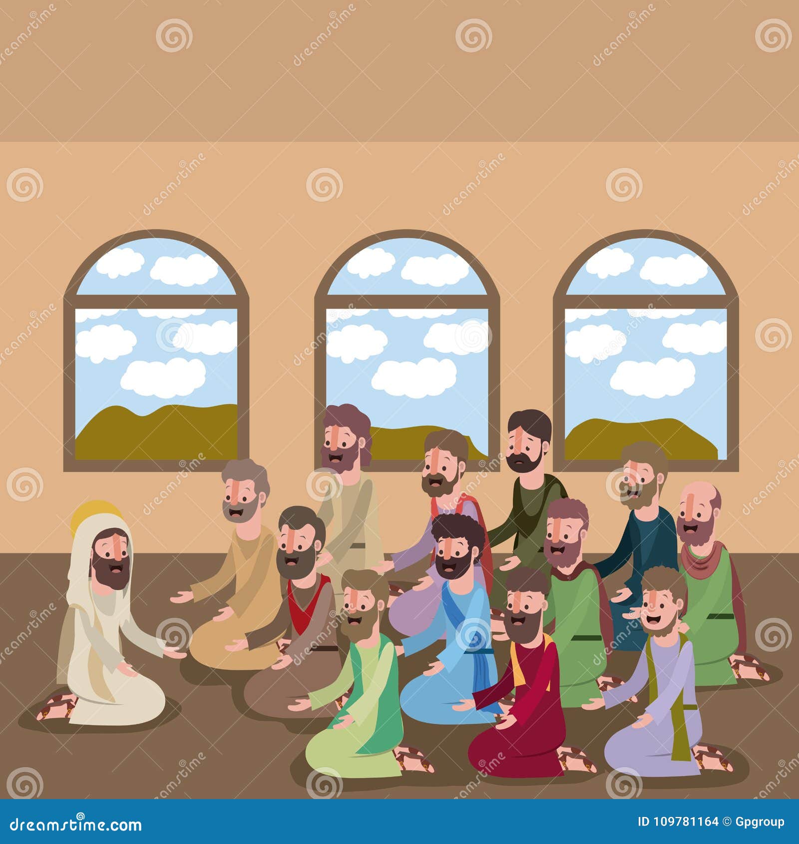 Holy week biblical scene stock vector. Illustration of hope - 109781164