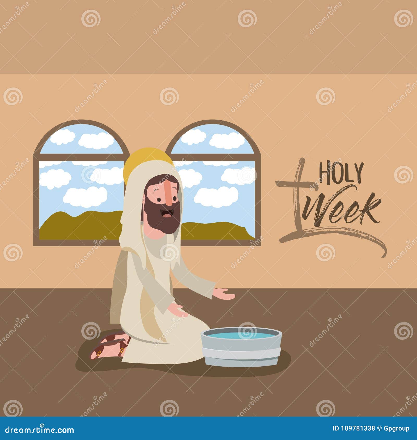 Holy week biblical scene stock vector. Illustration of christ - 109781338