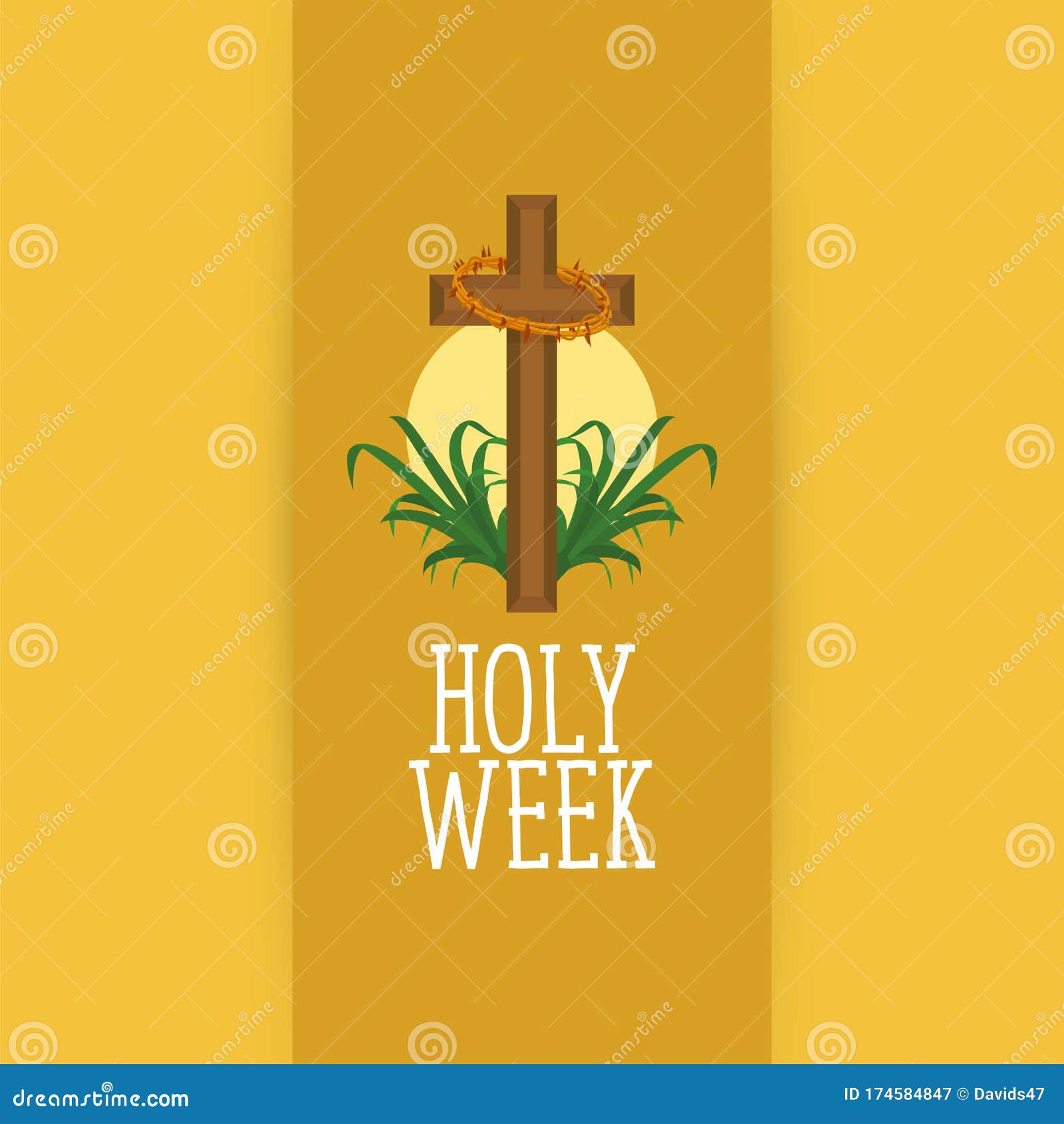 Holy week card stock vector. Illustration of card, sunday - 174584847