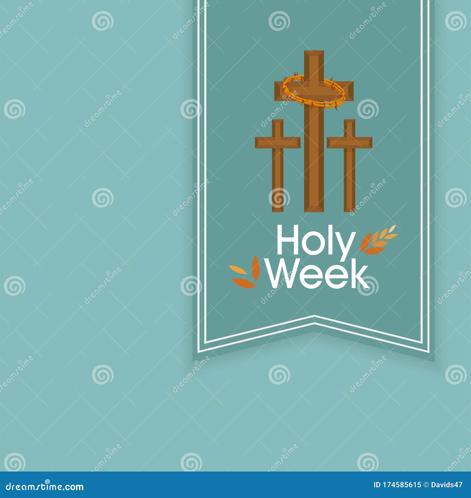 Holy week card stock vector. Illustration of church - 174585615