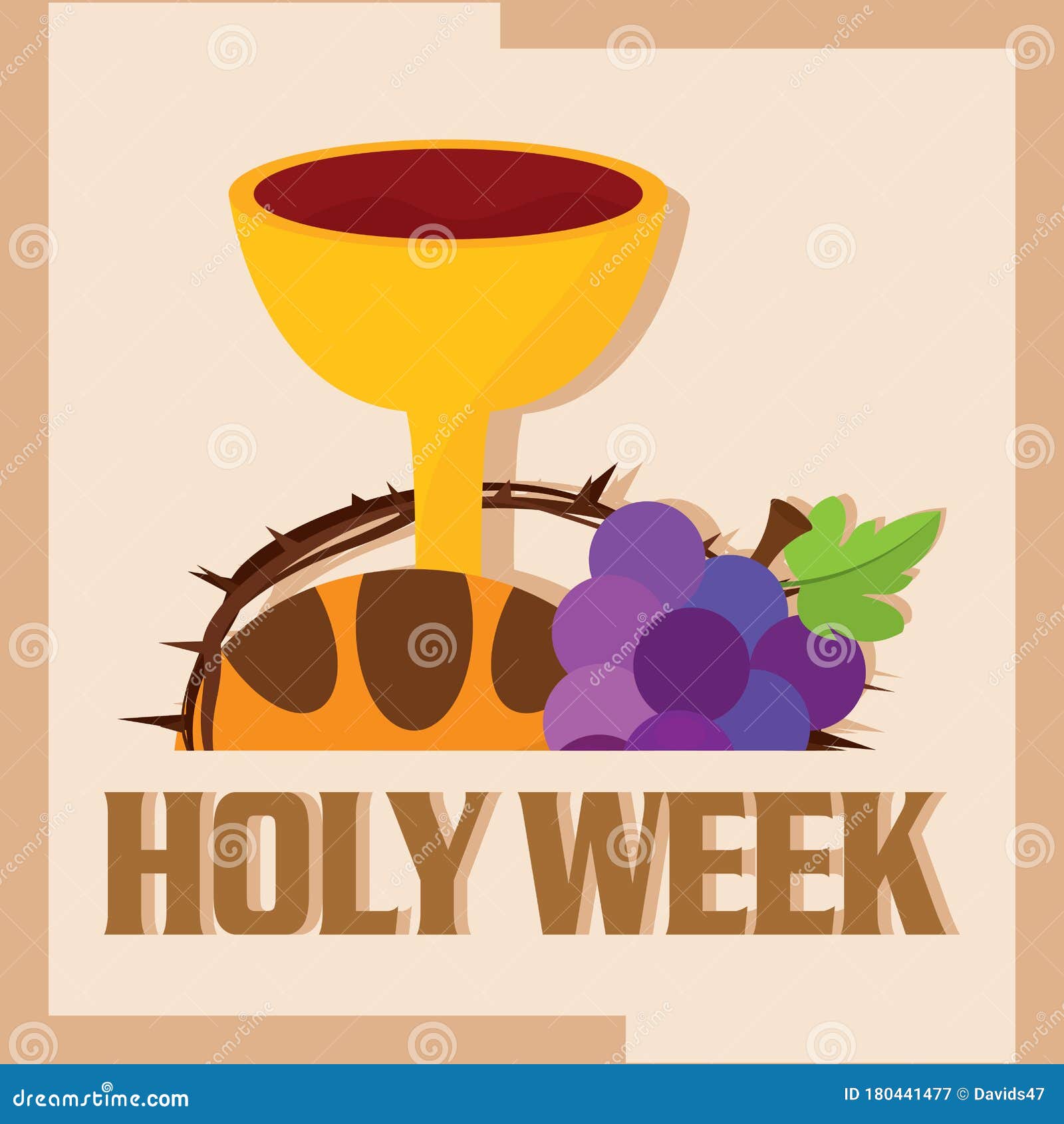 Holy week poster stock vector. Illustration of thorns - 180441477