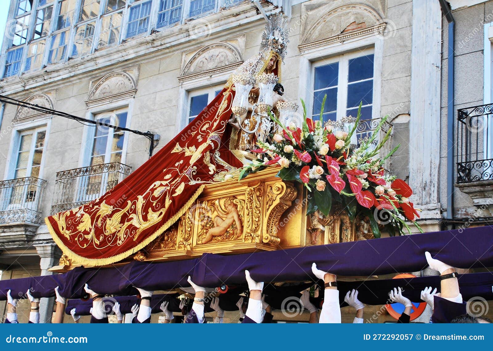 Holy Week Procession of the Virgin through the Streets of the Town ...