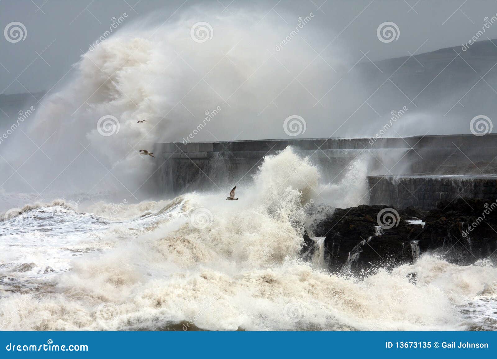 Holyhead Breakwater stock image. Image of irish, stormy - 13673135