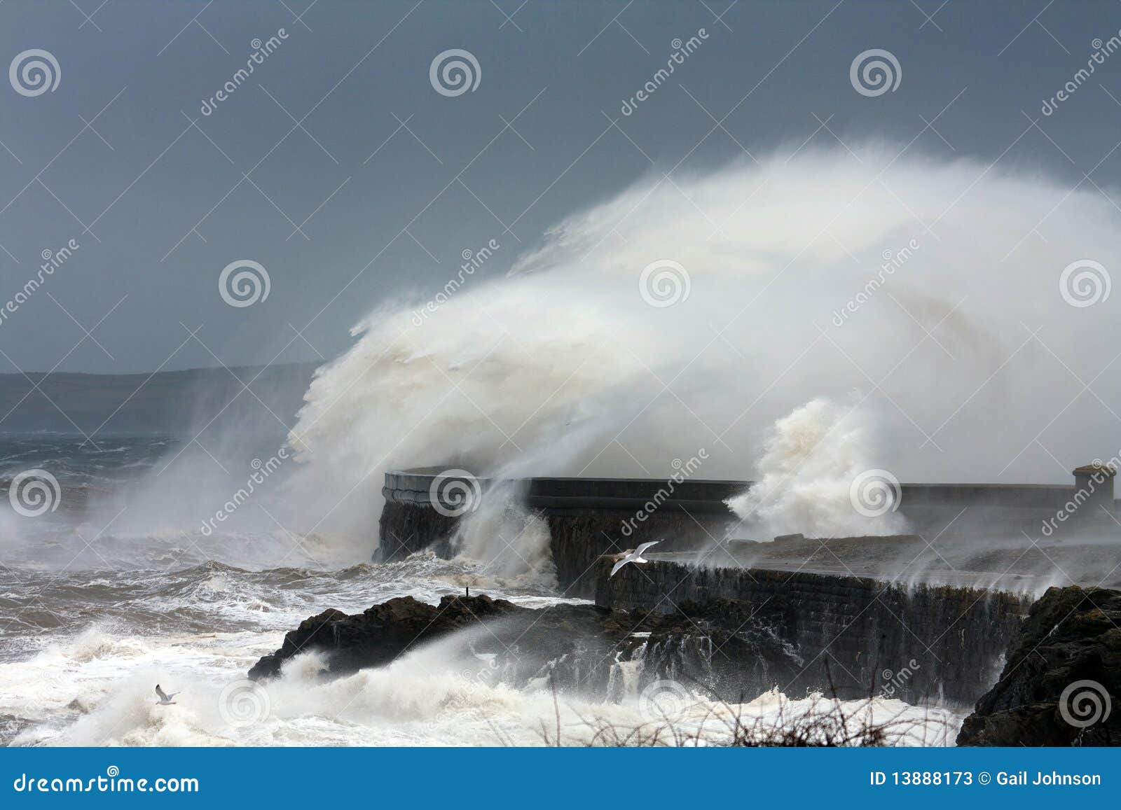 Holyhead Breakwater stock image. Image of stormy, holyhead - 13888173