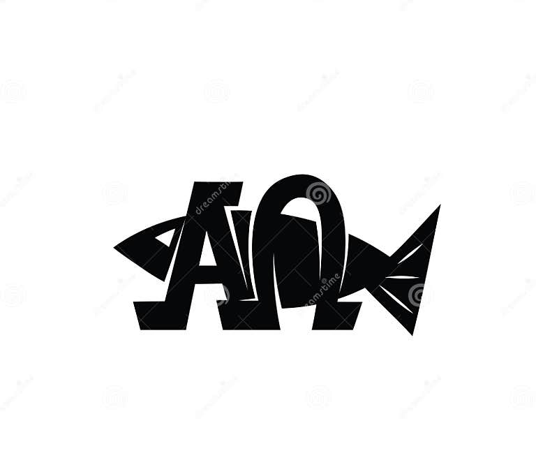 Alpha Omega with Fish Symbol Stock Vector - Illustration of calligraphy ...