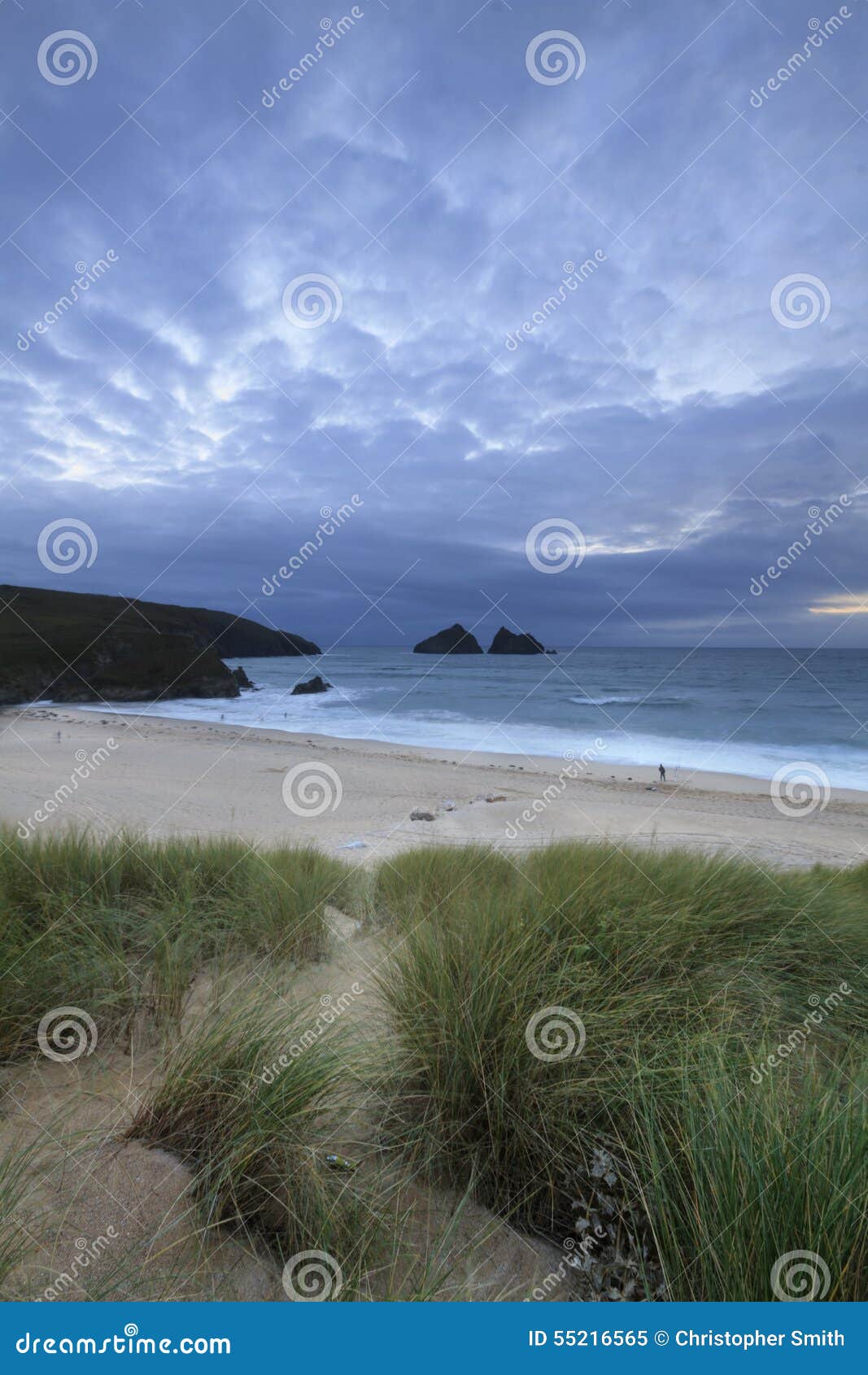 Holywell Bay Sunset stock image. Image of county, attraction - 55216565