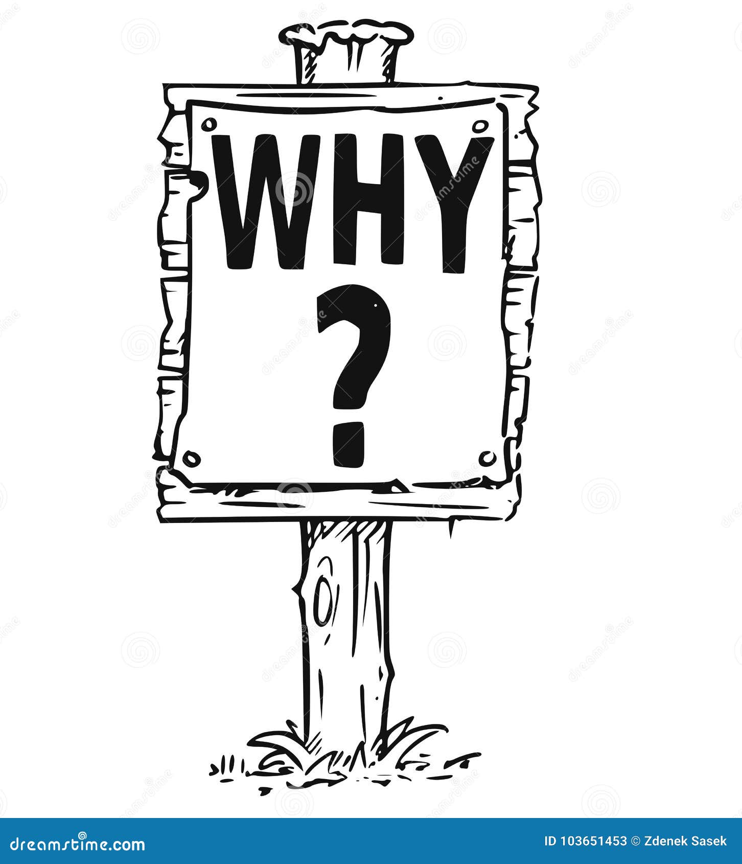 Holzschild-Brett-Zeichnung Mit Warum Text Vektor Abbildung ...
